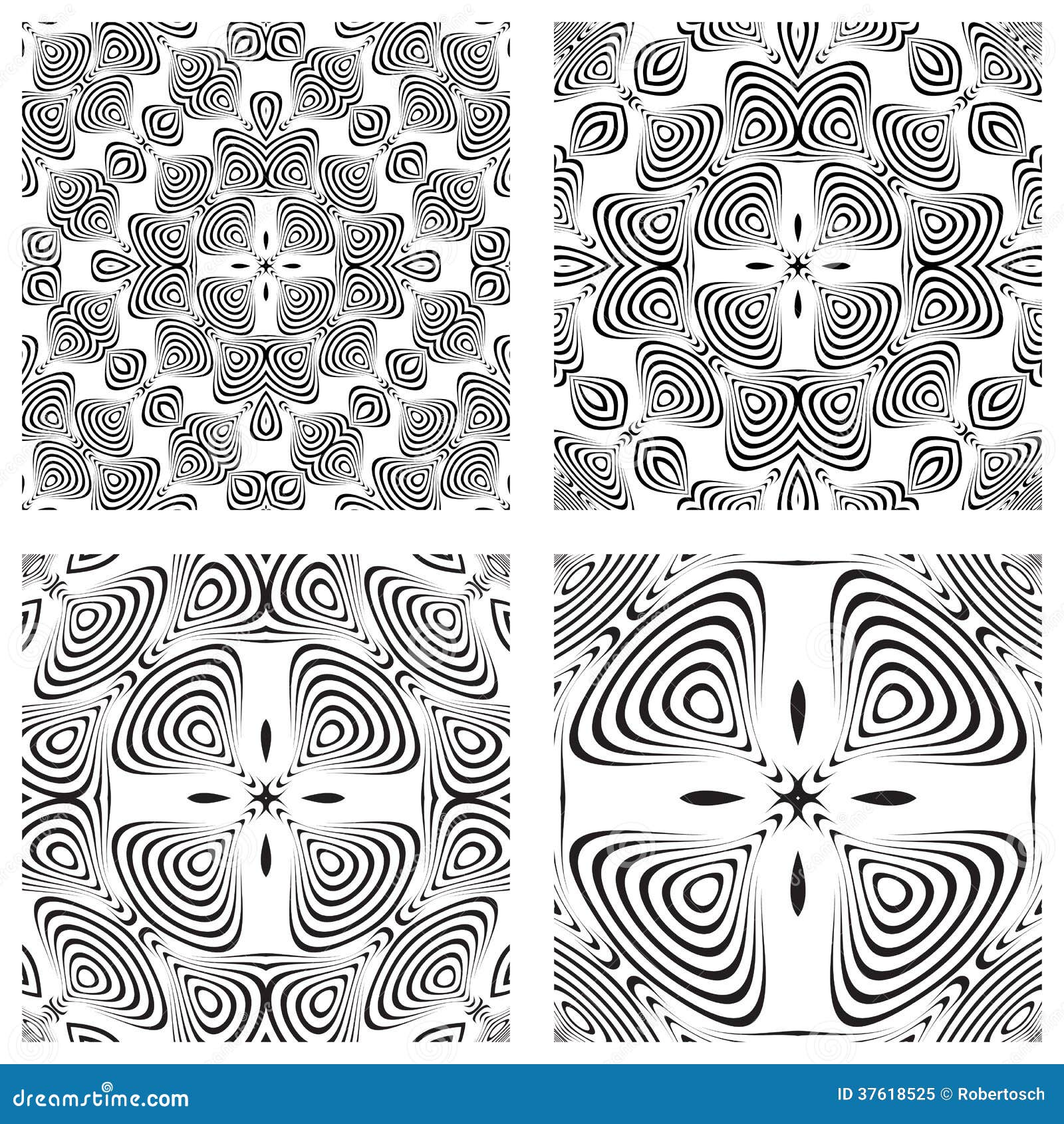 Op Art Monochromatic Patterns Vector Illustration | CartoonDealer.com ...