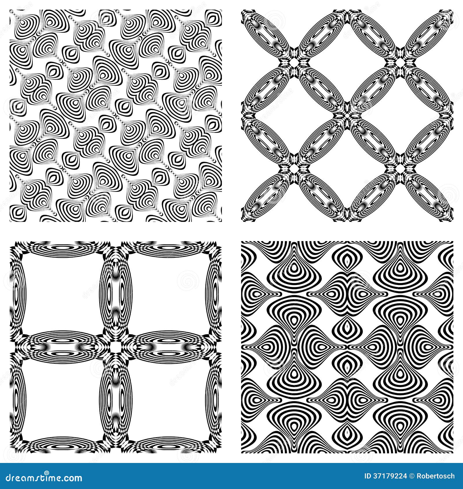Op Art Monochromatic Patterns Vector Illustration | CartoonDealer.com ...