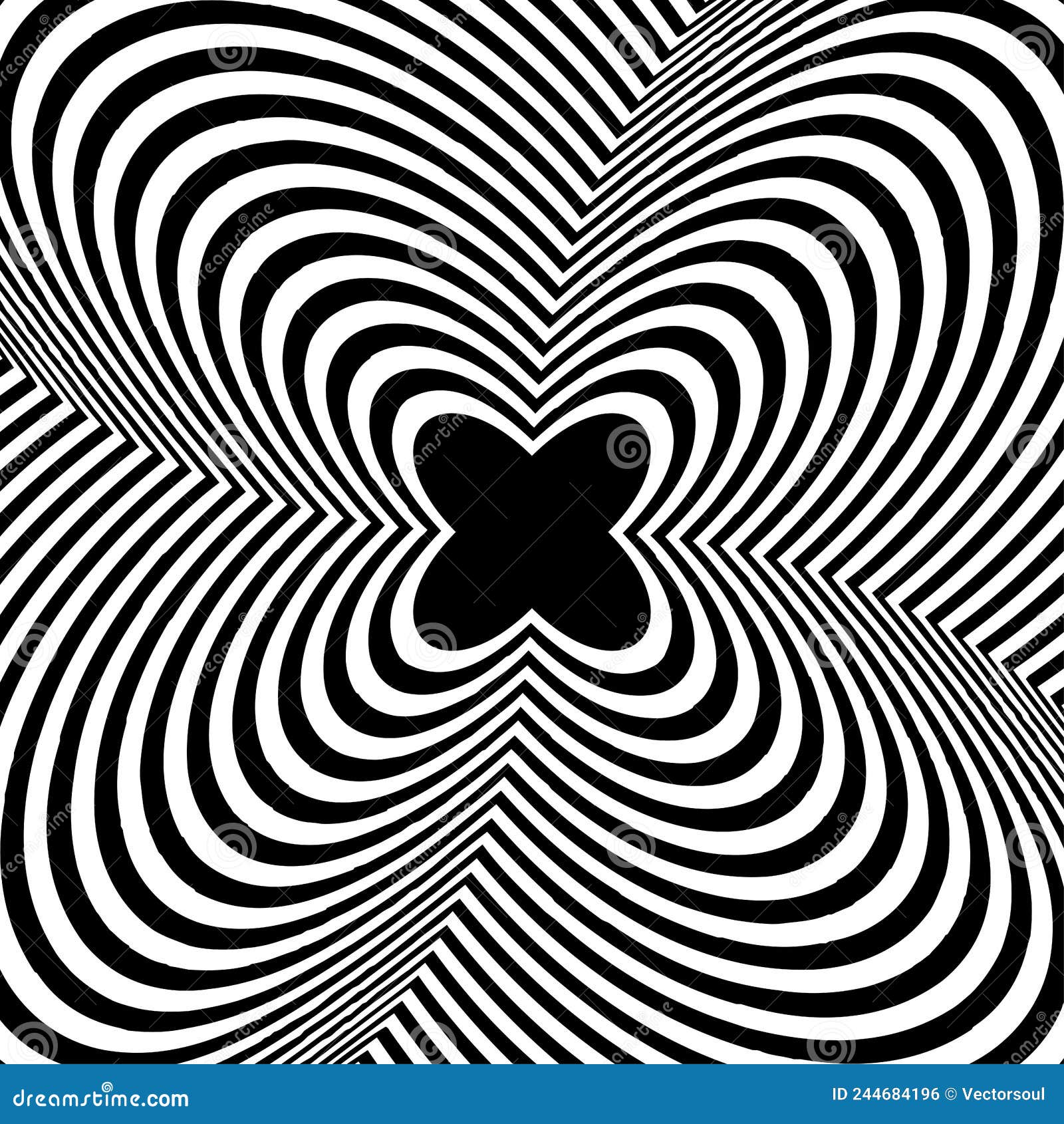Op-art, Optical, Visual Art Vector Element. Black and White Abstract ...
