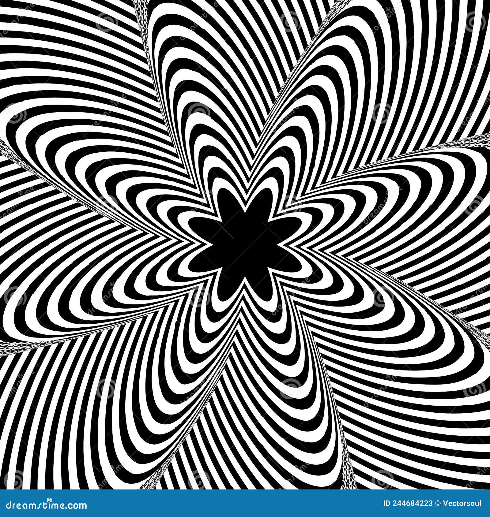 Op-art, Optical, Visual Art Vector Element. Black and White Abstract ...