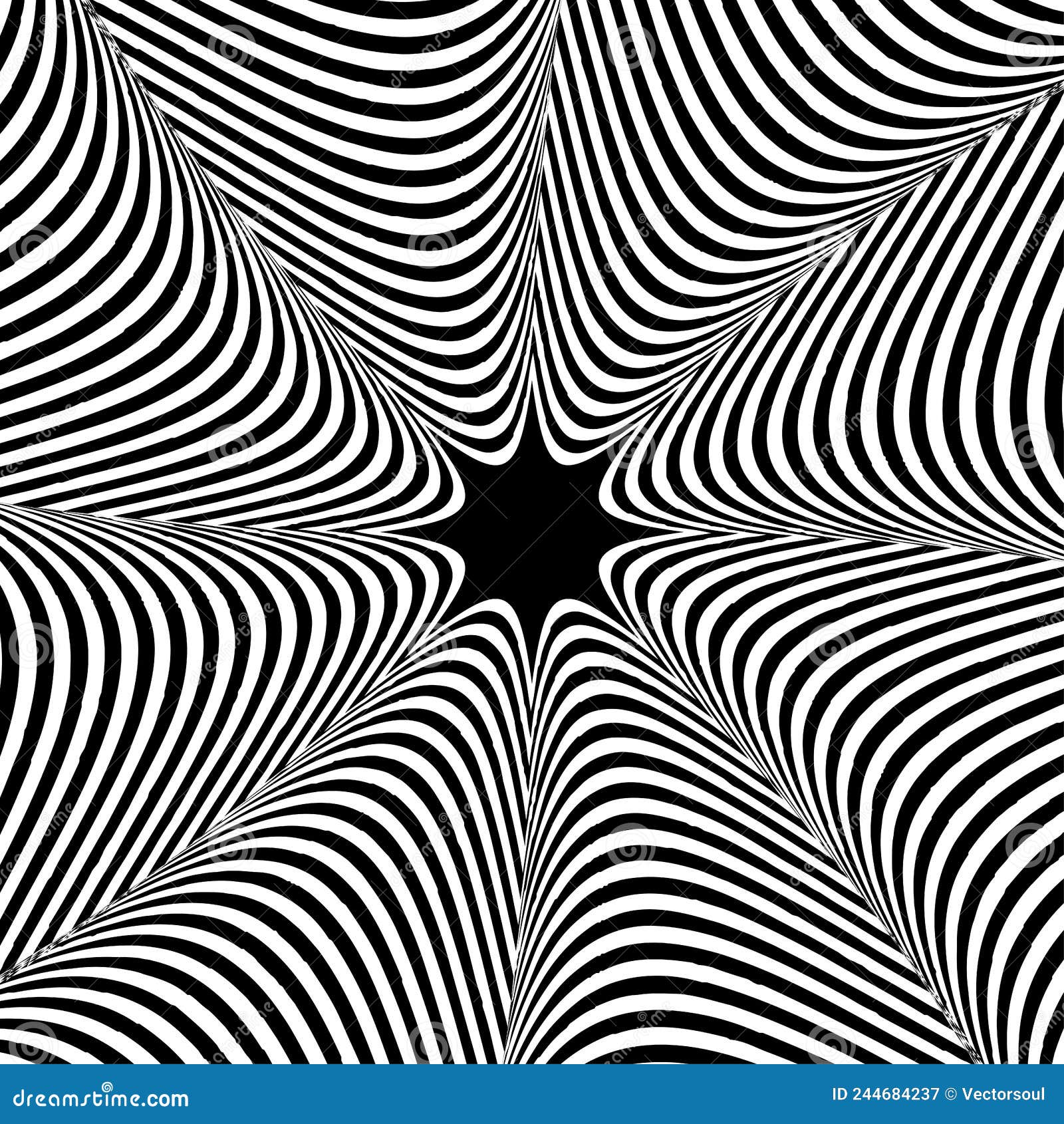 Op-art, Optical, Visual Art Vector Element. Black and White Abstract ...