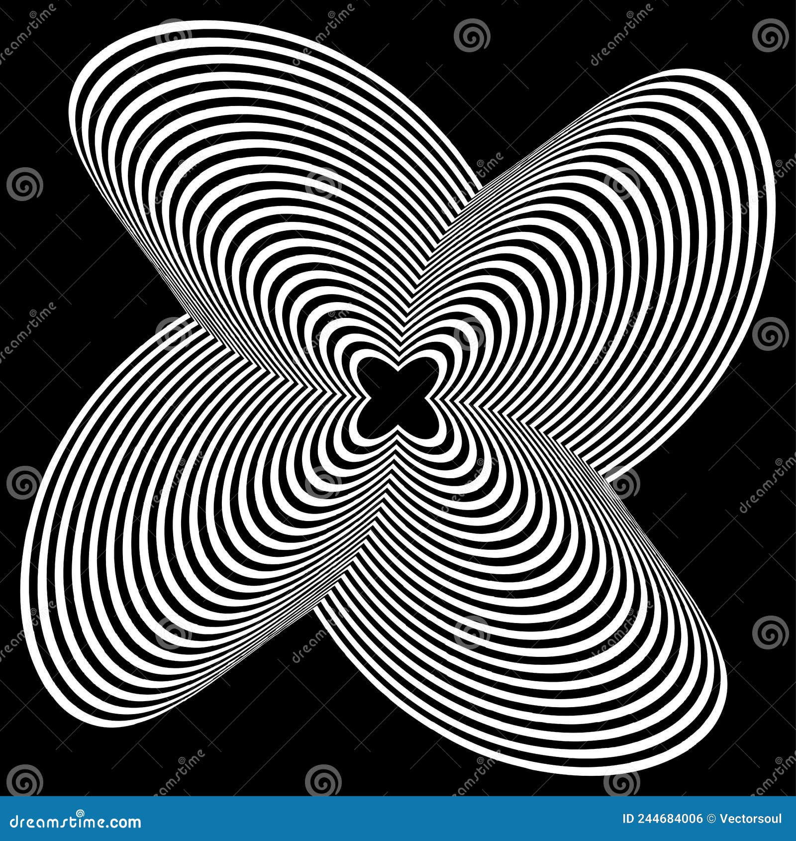 Op-art, Optical, Visual Art Vector Element. Black and White Abstract ...