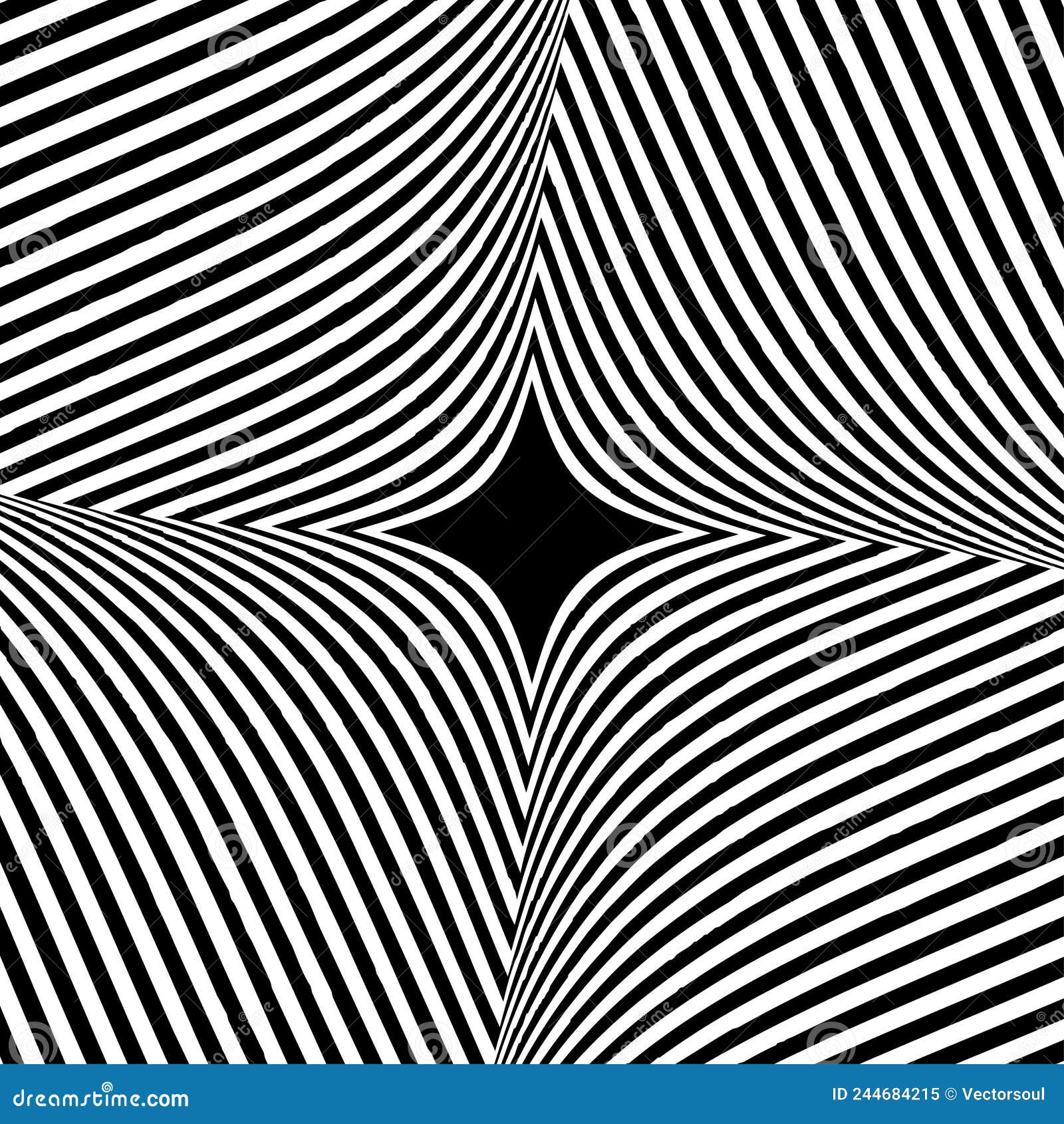 Op-art, Optical, Visual Art Vector Element. Black and White Abstract ...
