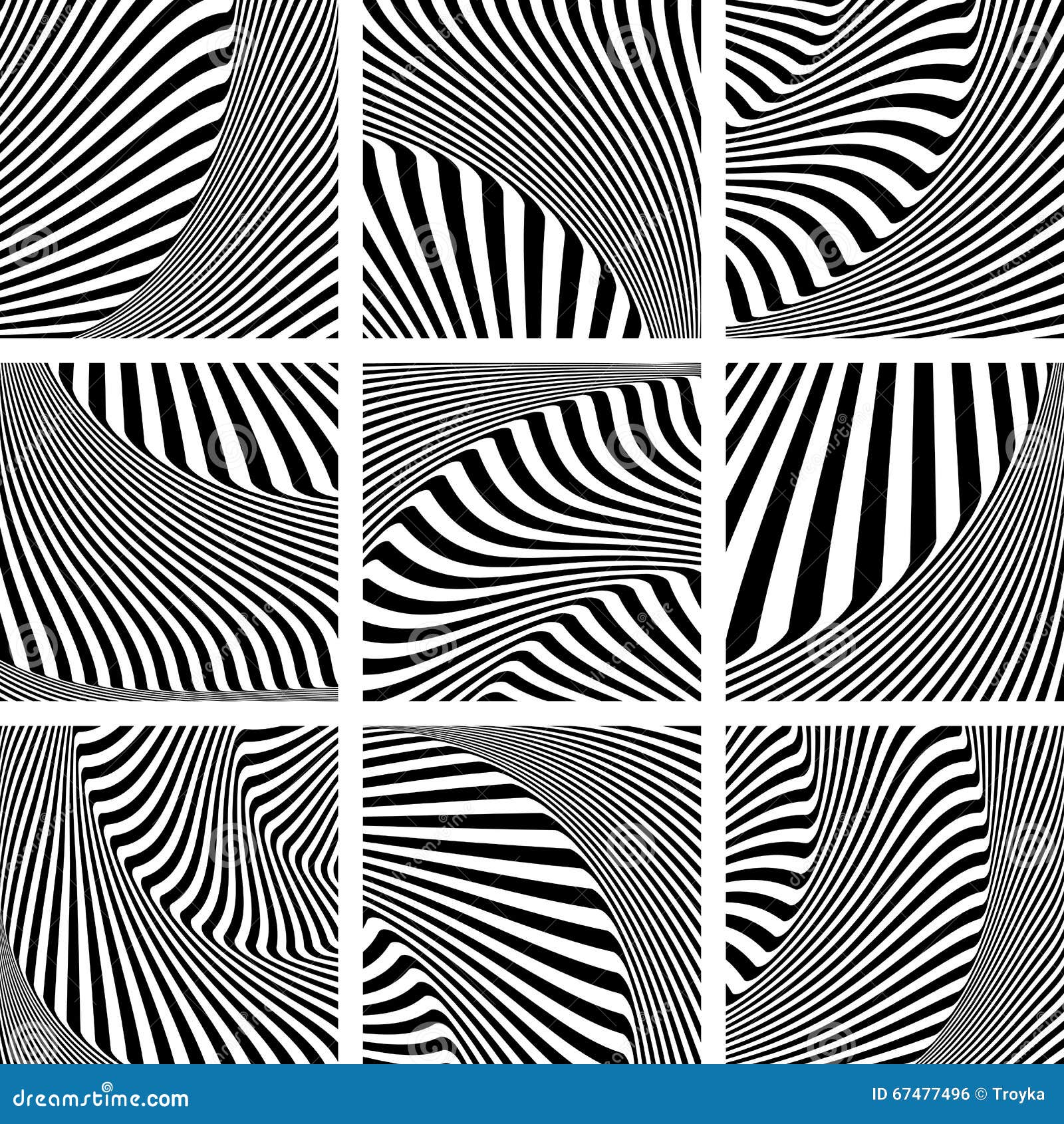 Op art patterns set. stock vector. Illustration of curve - 67477496