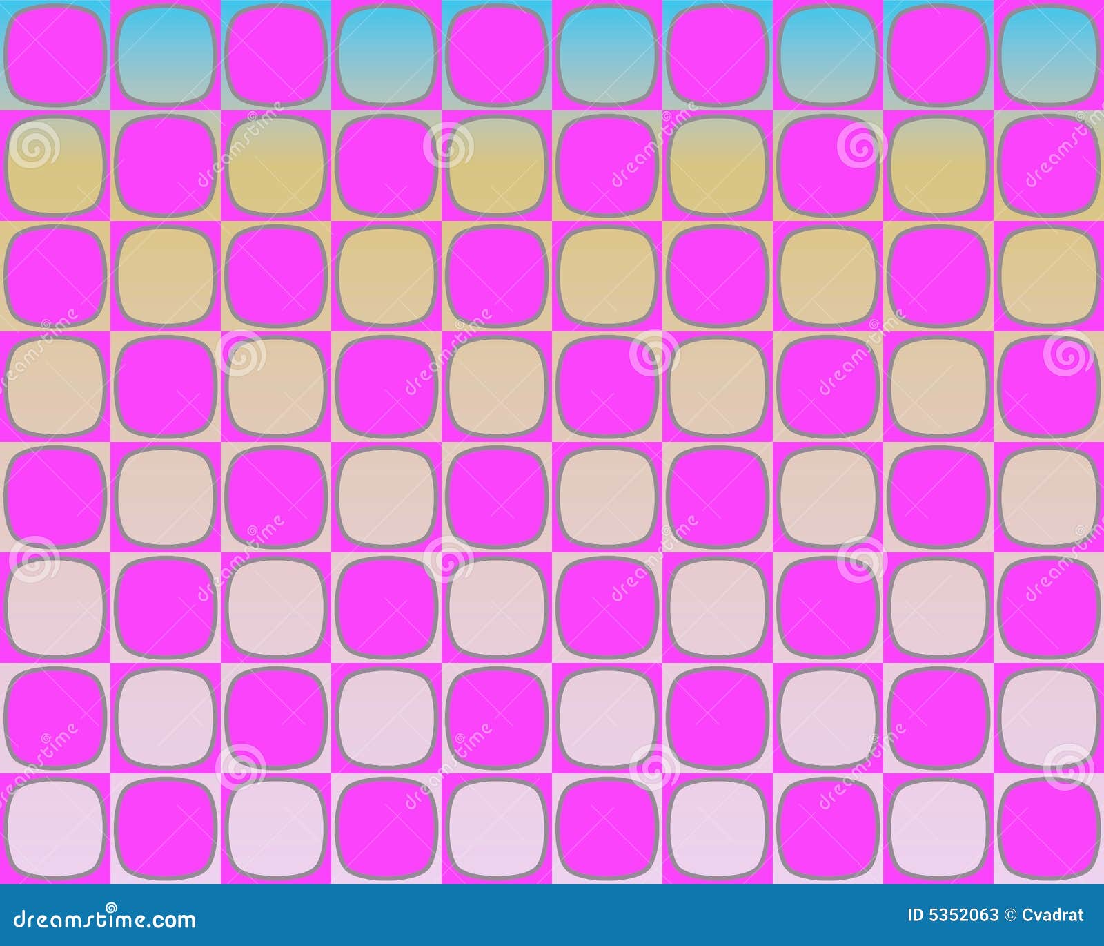 Op Art Rounded Squares Checkerboard Blue Pink Stock Illustration ...