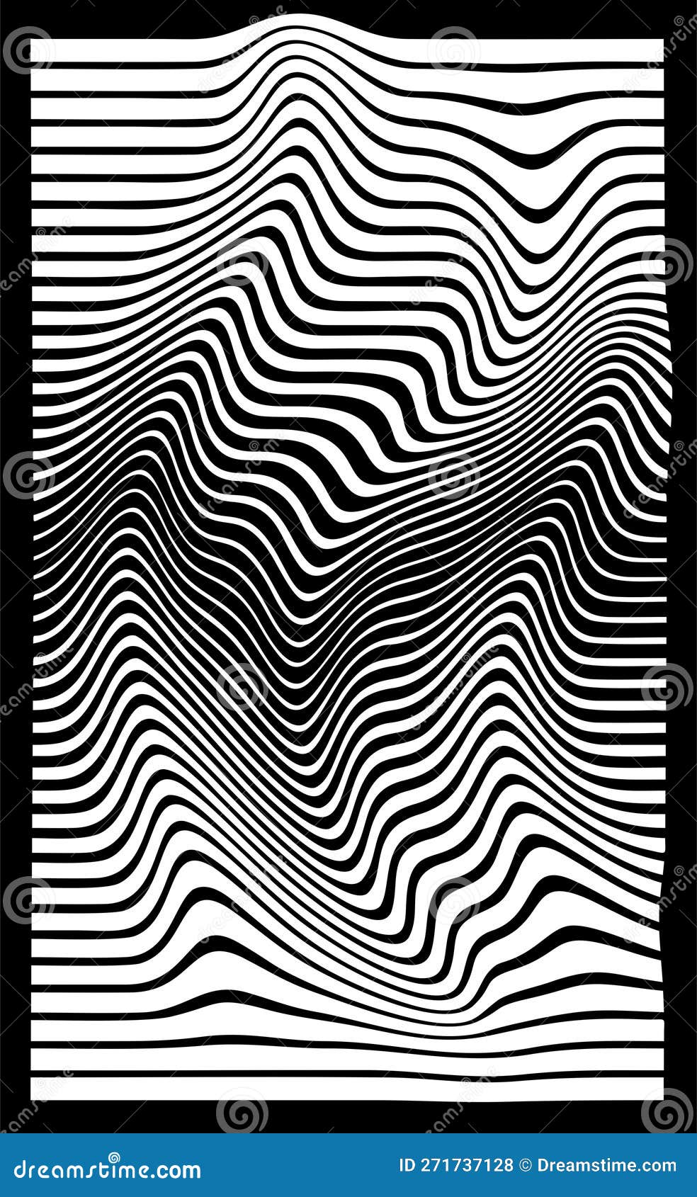 Op Art Stripes Pattern in Black and White Stock Vector - Illustration ...