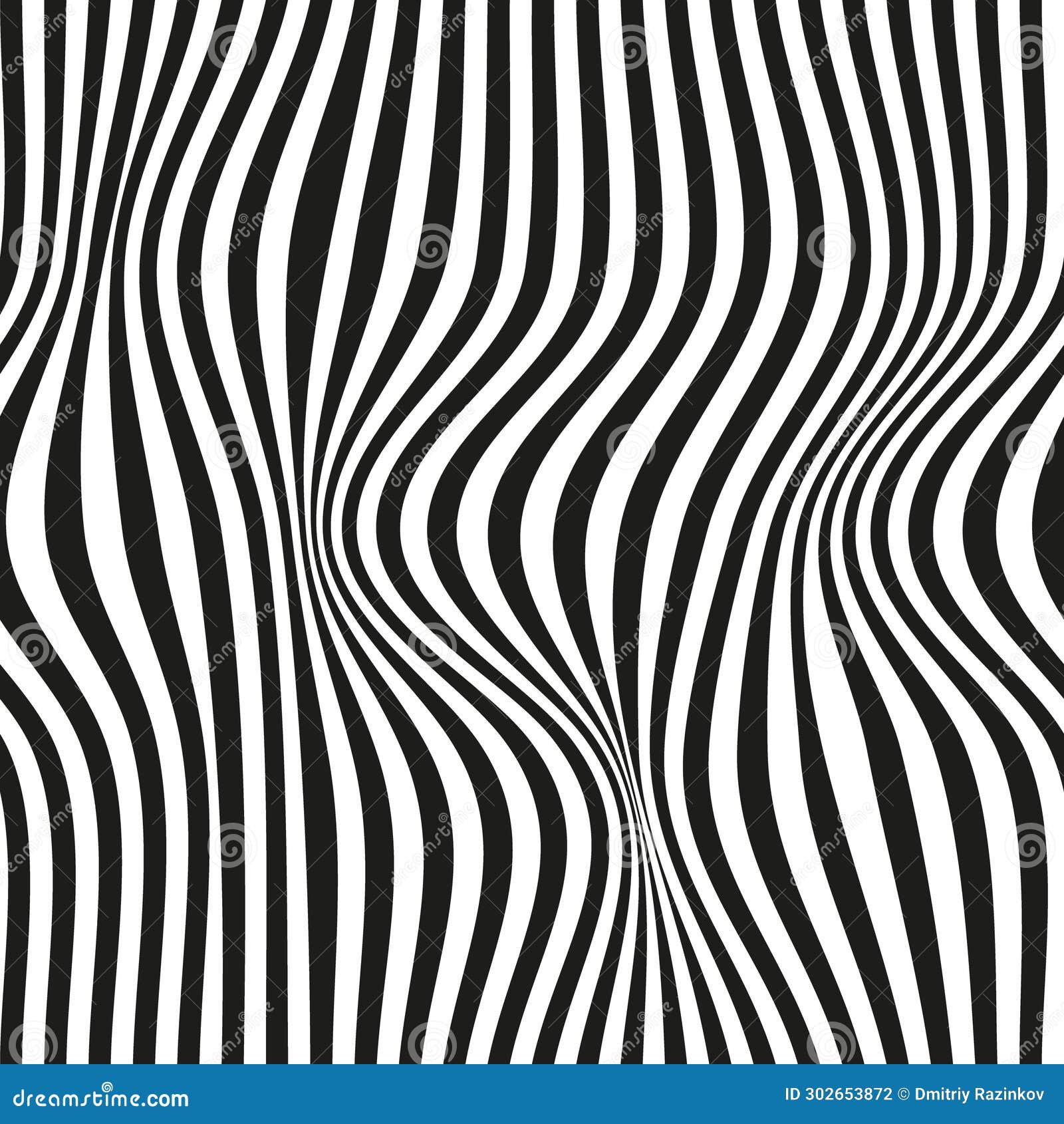 Op Art Wave Seamless Pattern. Stripe Lines Monochrome Waves Optical ...