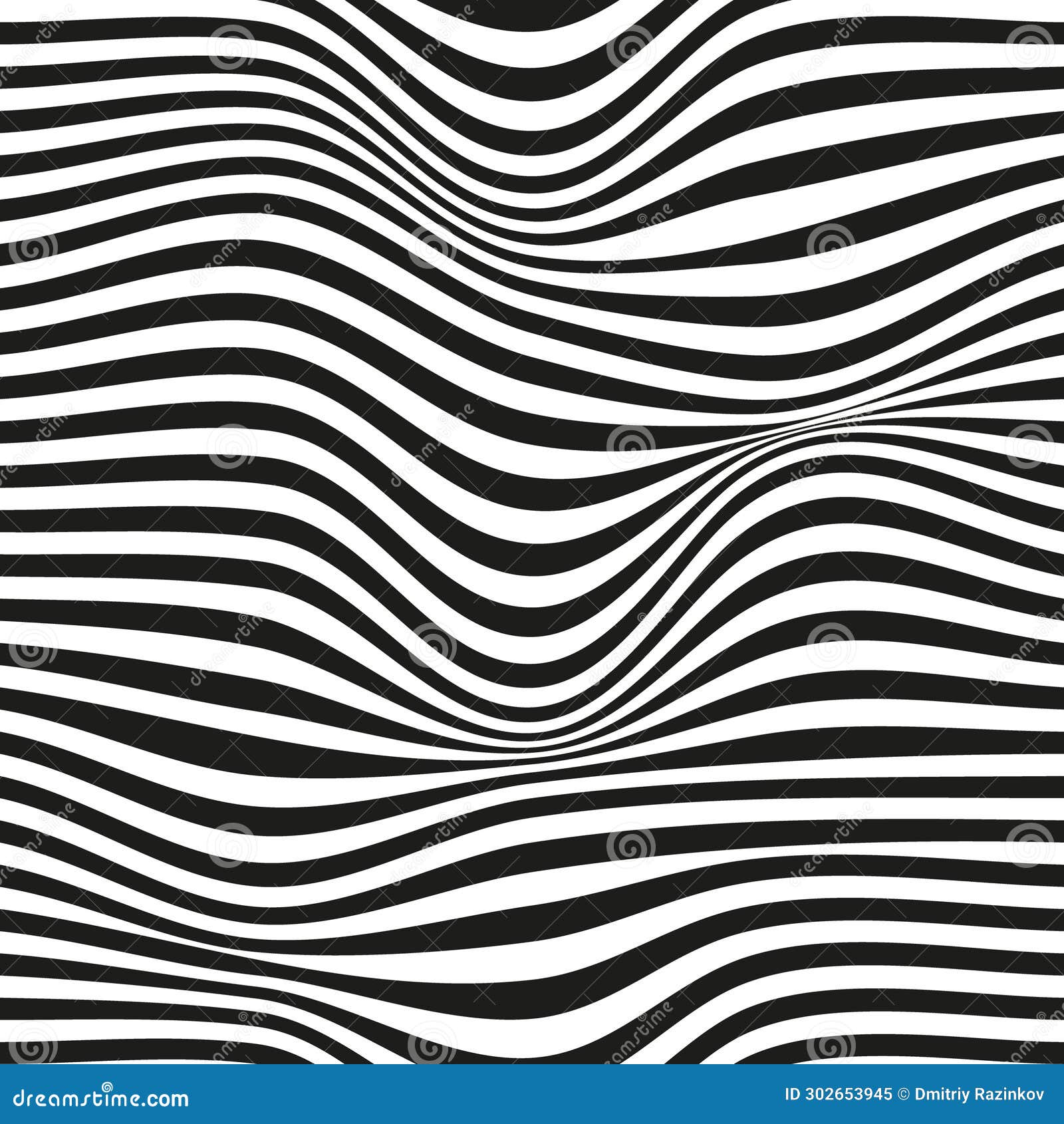 Op Art Wave Seamless Pattern. Stripe Lines Monochrome Waves Optical ...