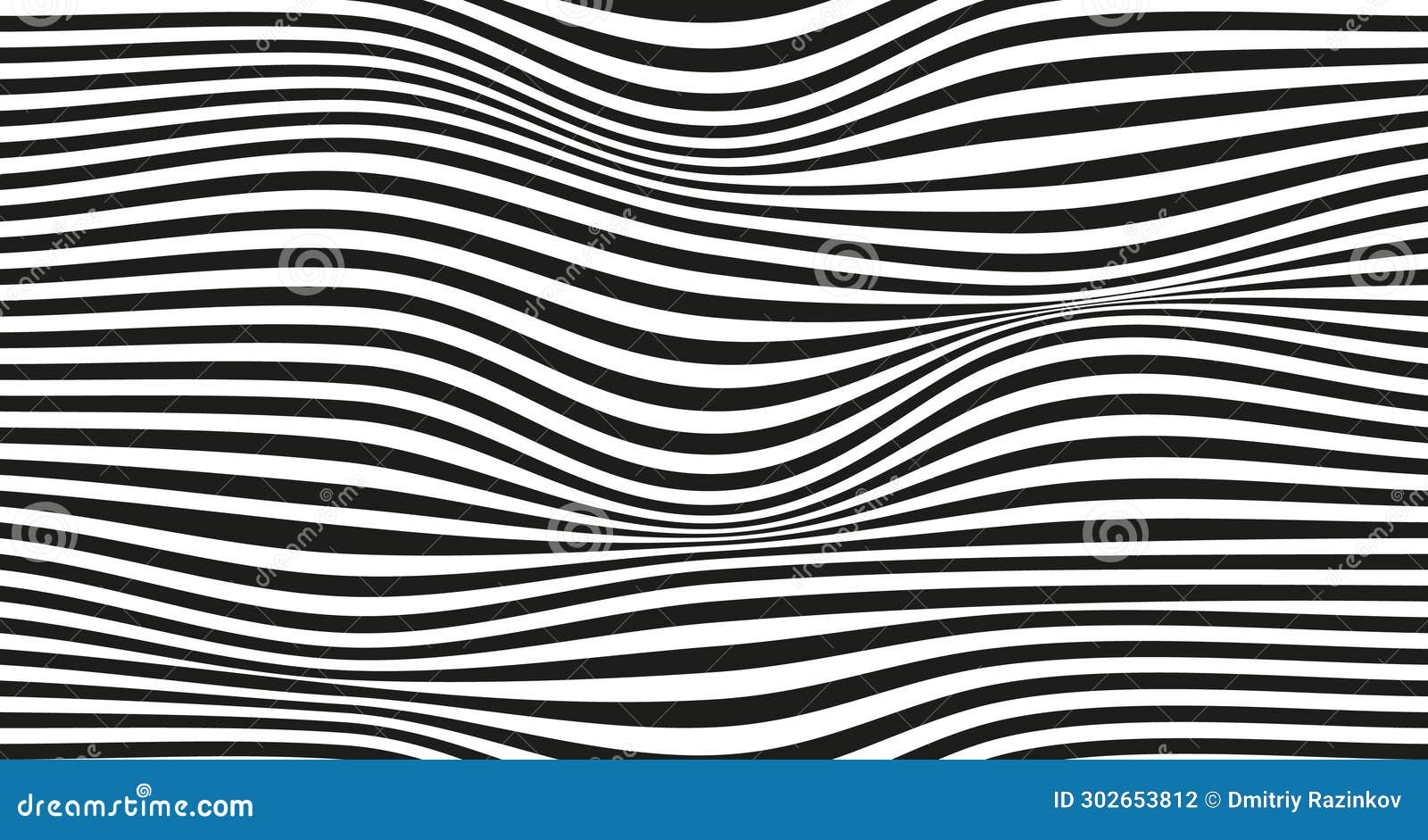 Op Art Wave Seamless Pattern. Stripe Lines Monochrome Waves Optical ...