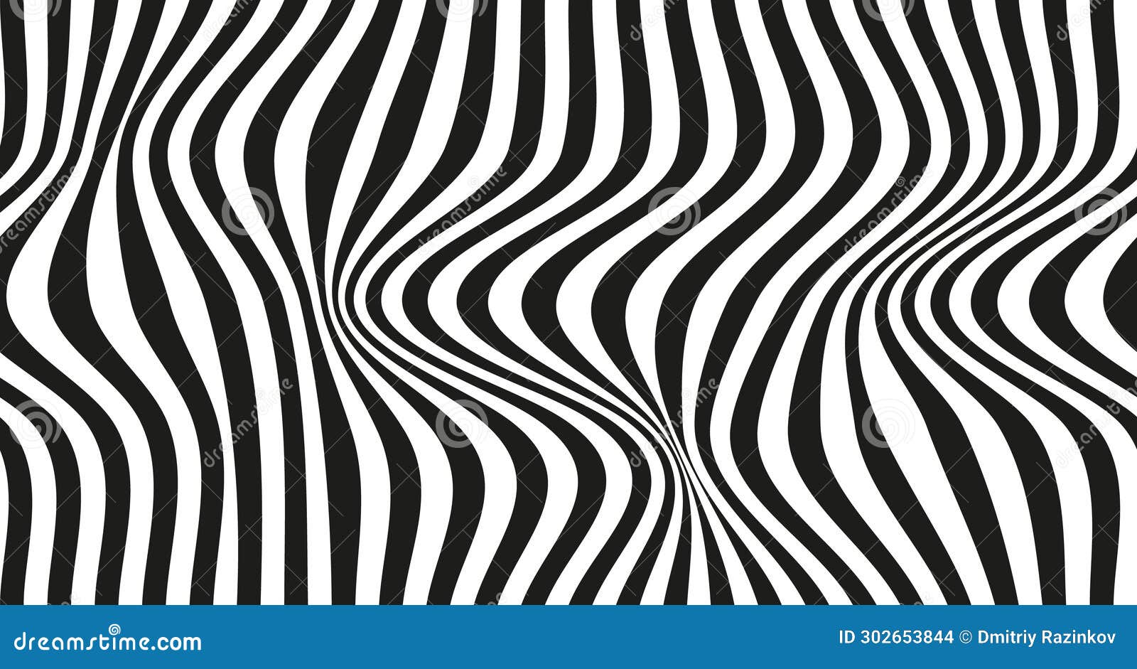 Op Art Wave Seamless Pattern. Stripe Lines Monochrome Waves Optical ...