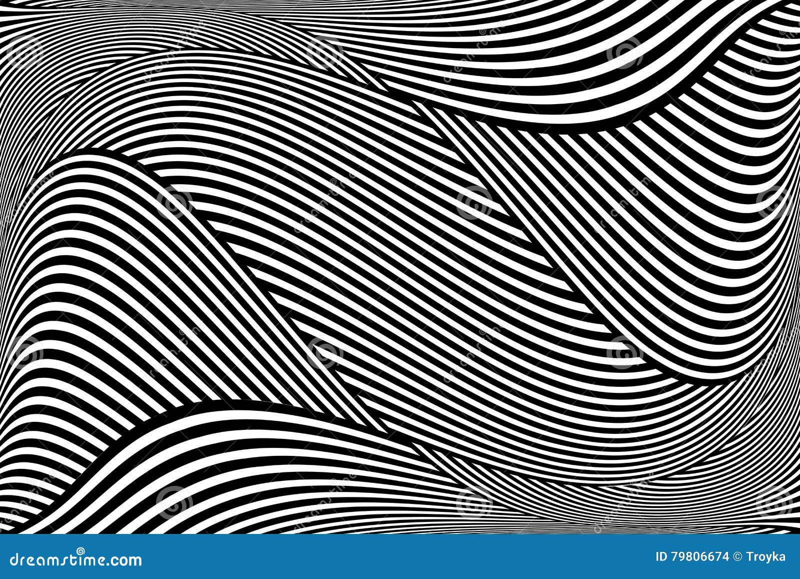 Wavy Lines Water Seamless Pattern Vector, 3D Dimensional Endless ...