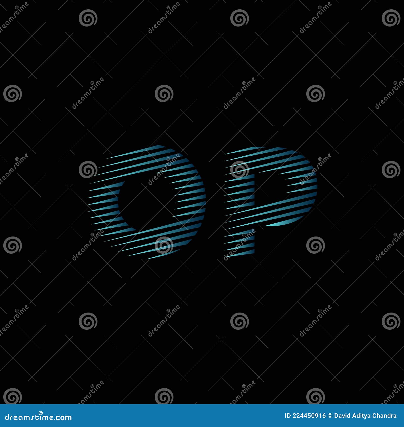 OP Monogram Lines Style Blue Light Vector Stock Vector - Illustration ...