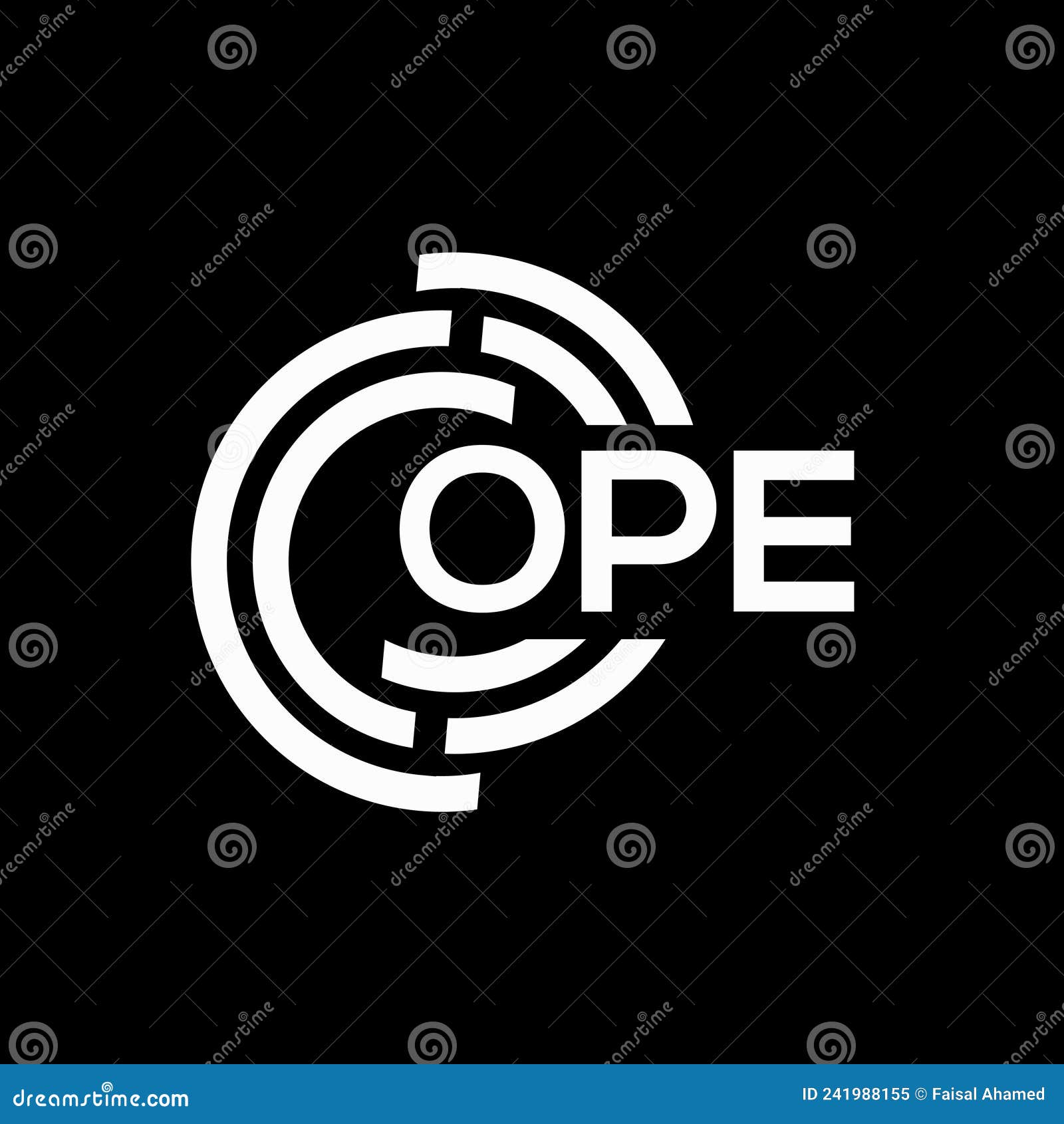 OPE Letter Logo Design on Black Background. OPE Creative Initials ...