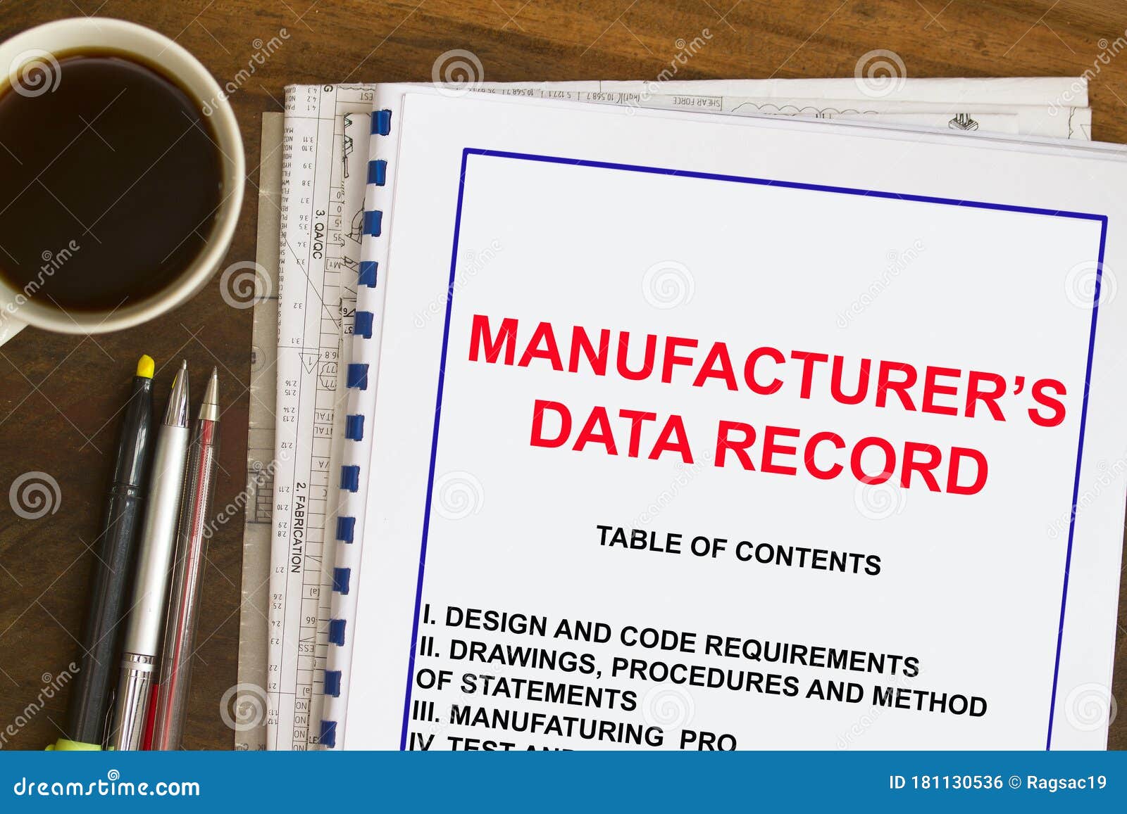 Operating Instruction Manual Data Record Stock Photo - Image of ...