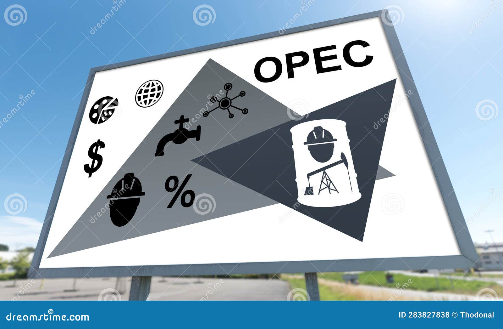 Opec Concept on a Billboard Stock Photo - Image of industrial, global ...