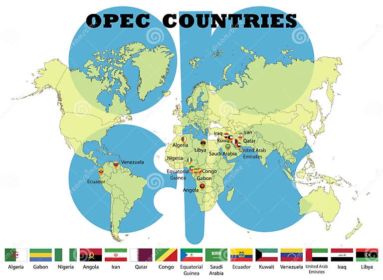 OPEC Member Countries Flags Stock Vector - Illustration of abstract ...