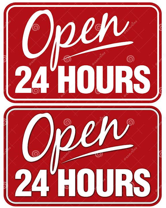 Open 24 hours stock photo. Image of open, informative, hours - 167704