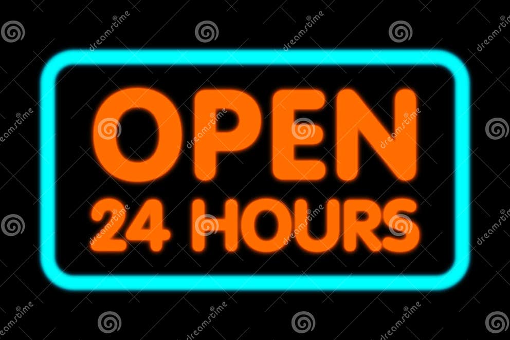 Open 24 Hours stock illustration. Illustration of symbol - 182492