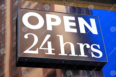 Open 24 Hours stock photo. Image of retail, business - 20536560