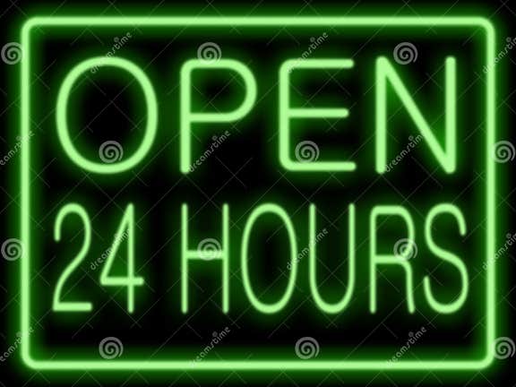 Open 24 hours stock image. Image of morning, business - 3814089