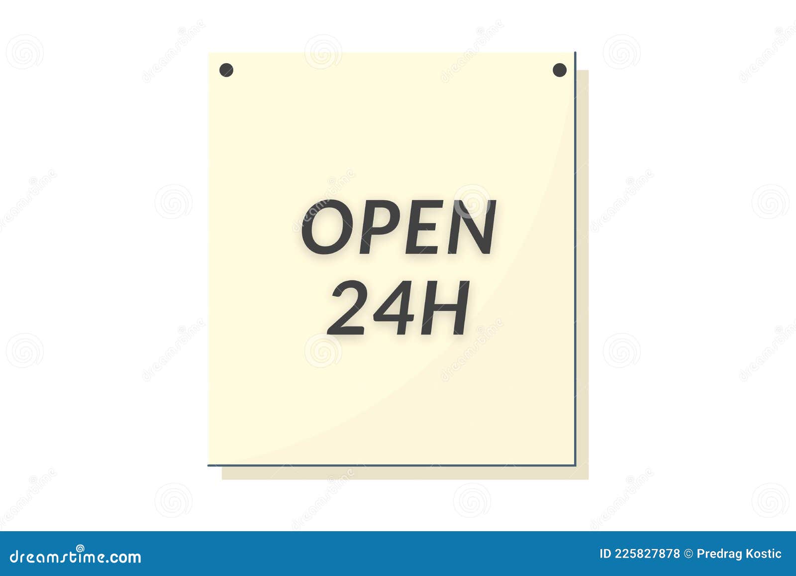 Open 24h Sign on Beige Paper. Stock Illustration - Illustration of icon ...