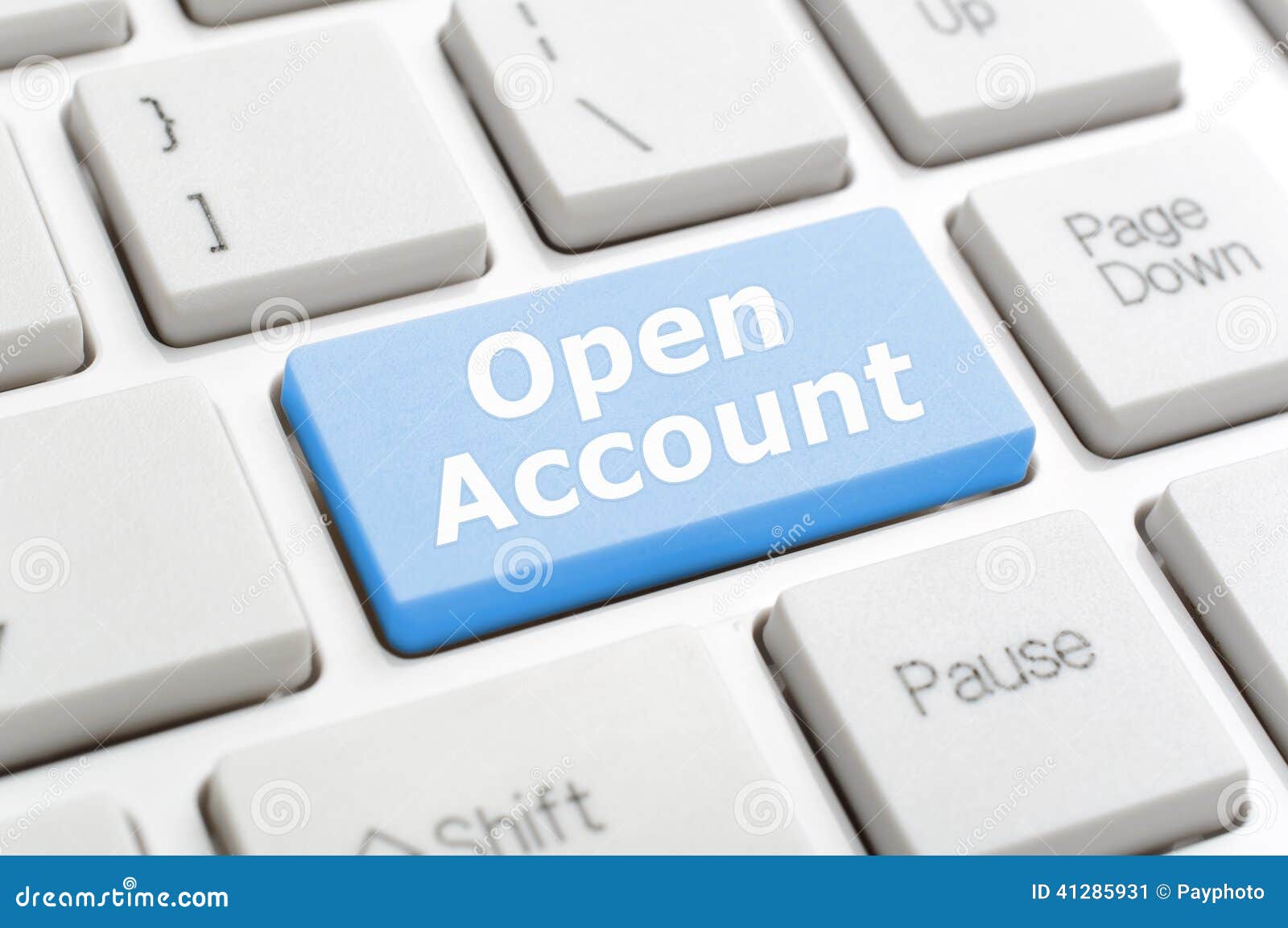 Open account on keyboard stock image. Image of tool, symbol - 41285931