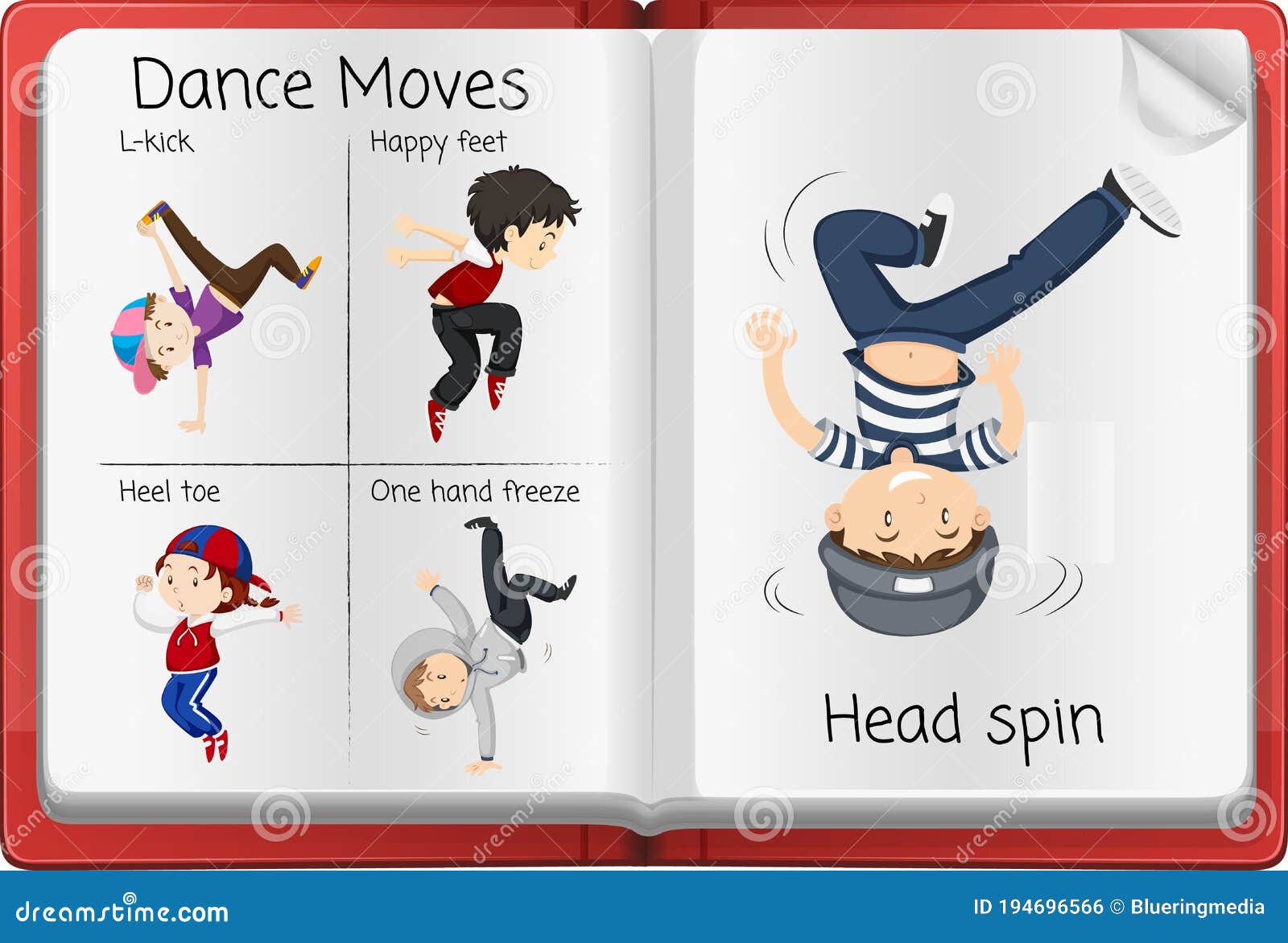 Open activity diary page stock vector. Illustration of boys - 194696566