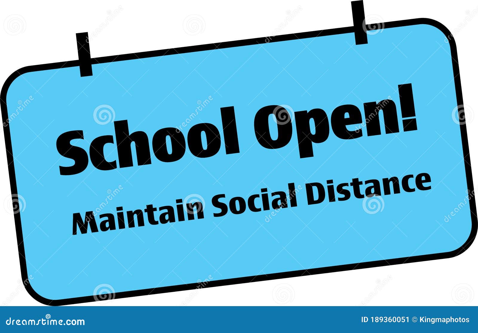 Schools Open Black and Blue Sign Signaling Reopening of Businesses ...