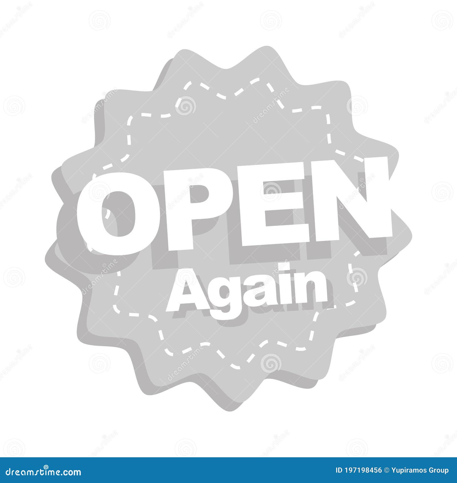 Open Again Business Sticker Label Flat Icon Stock Vector - Illustration ...