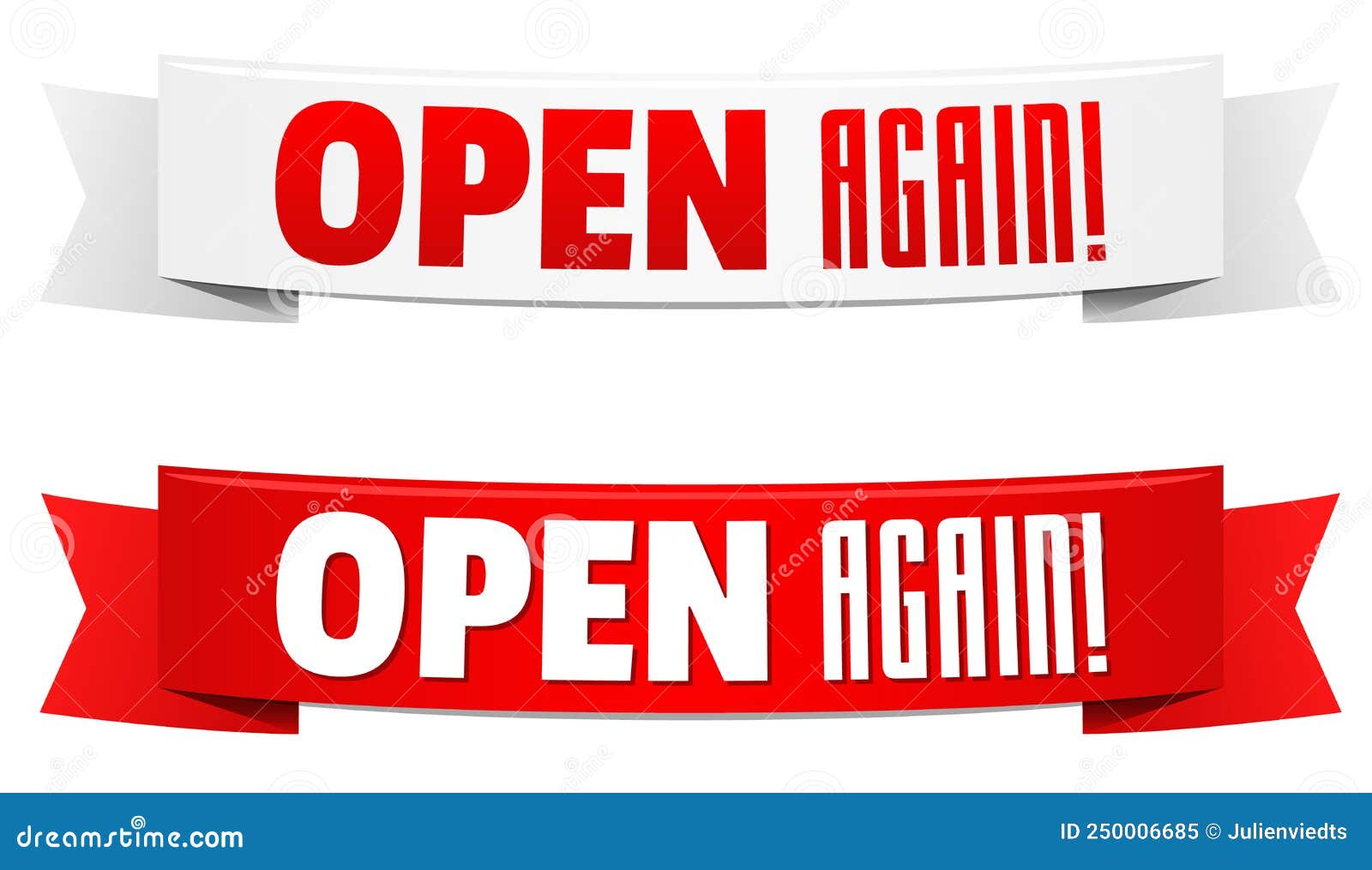 Open Again Ribbon Isolated on White Background. Vector Illustration ...