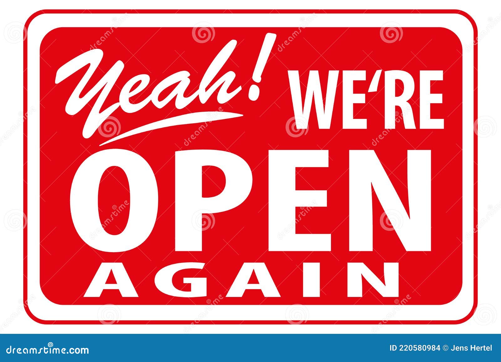 Open again sign stock vector. Illustration of business - 220580984