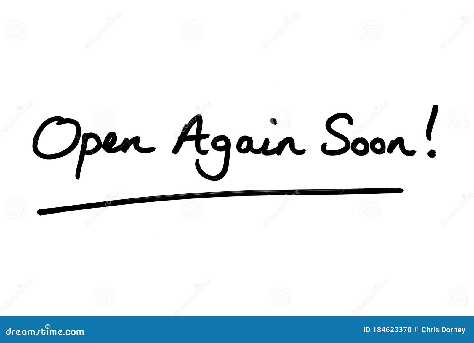 Open Again Soon stock illustration. Illustration of closed - 184623370