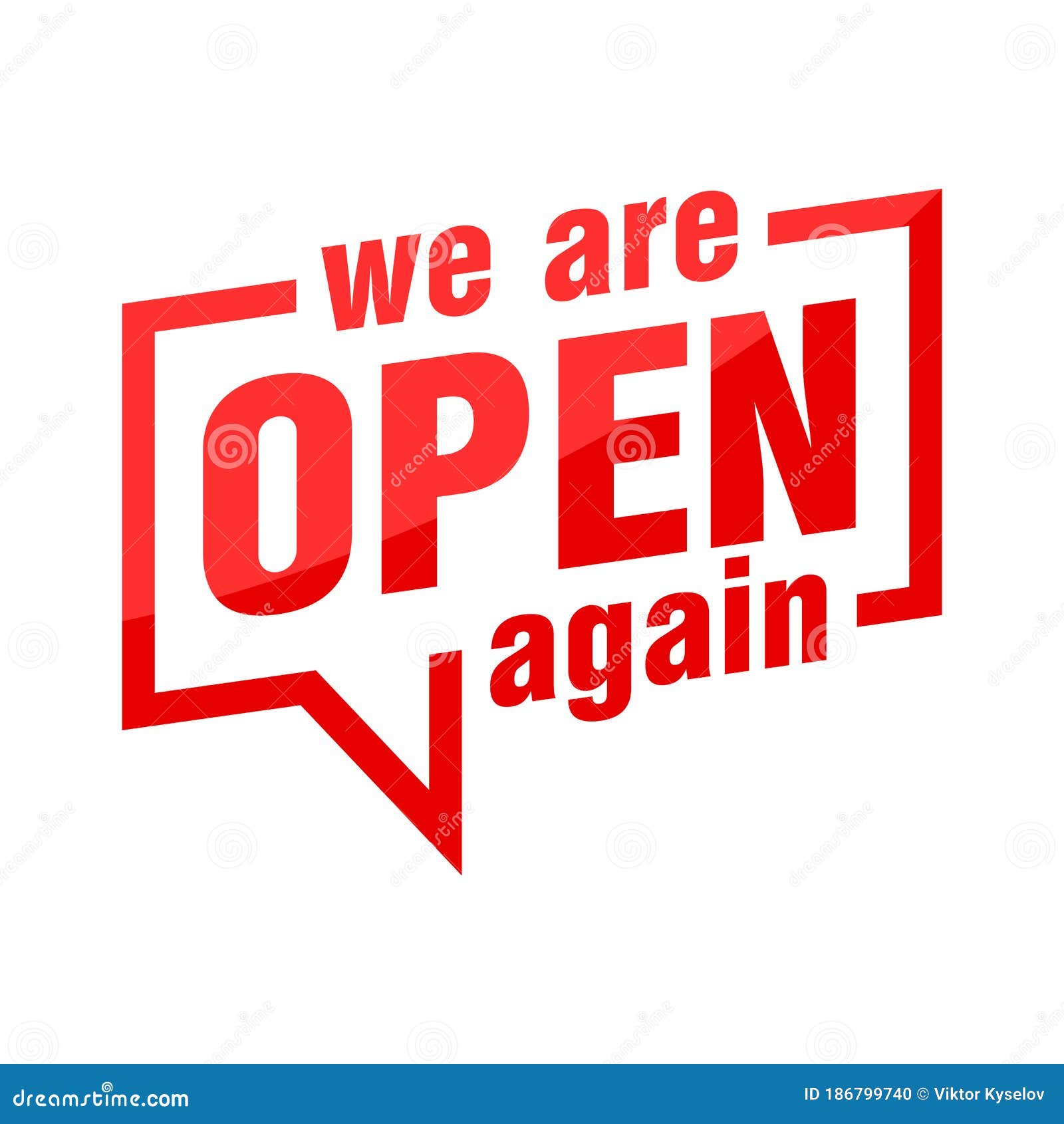 Open again sticker stock vector. Illustration of open - 186799740