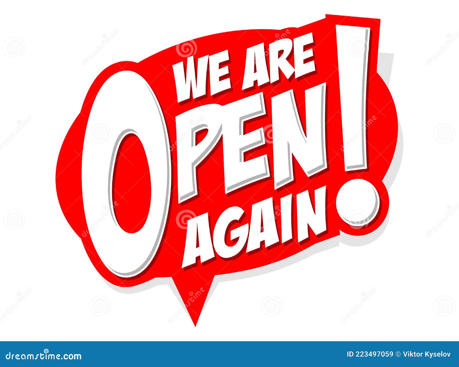 We are open again sticker stock vector. Illustration of transparent ...
