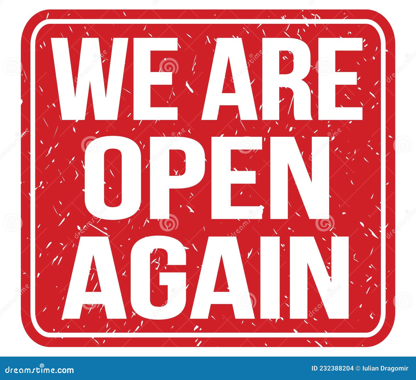 We are OPEN AGAIN, Text Written on Red Stamp Sign Stock Illustration ...