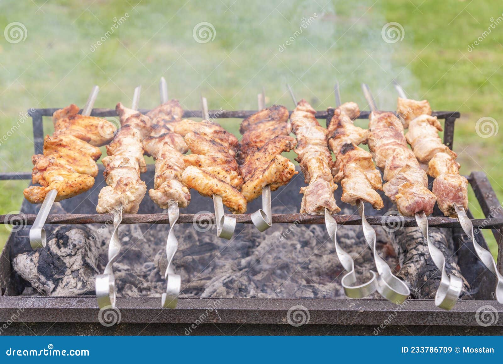 Open air barbecue stock image. Image of steak, smoke - 233786709