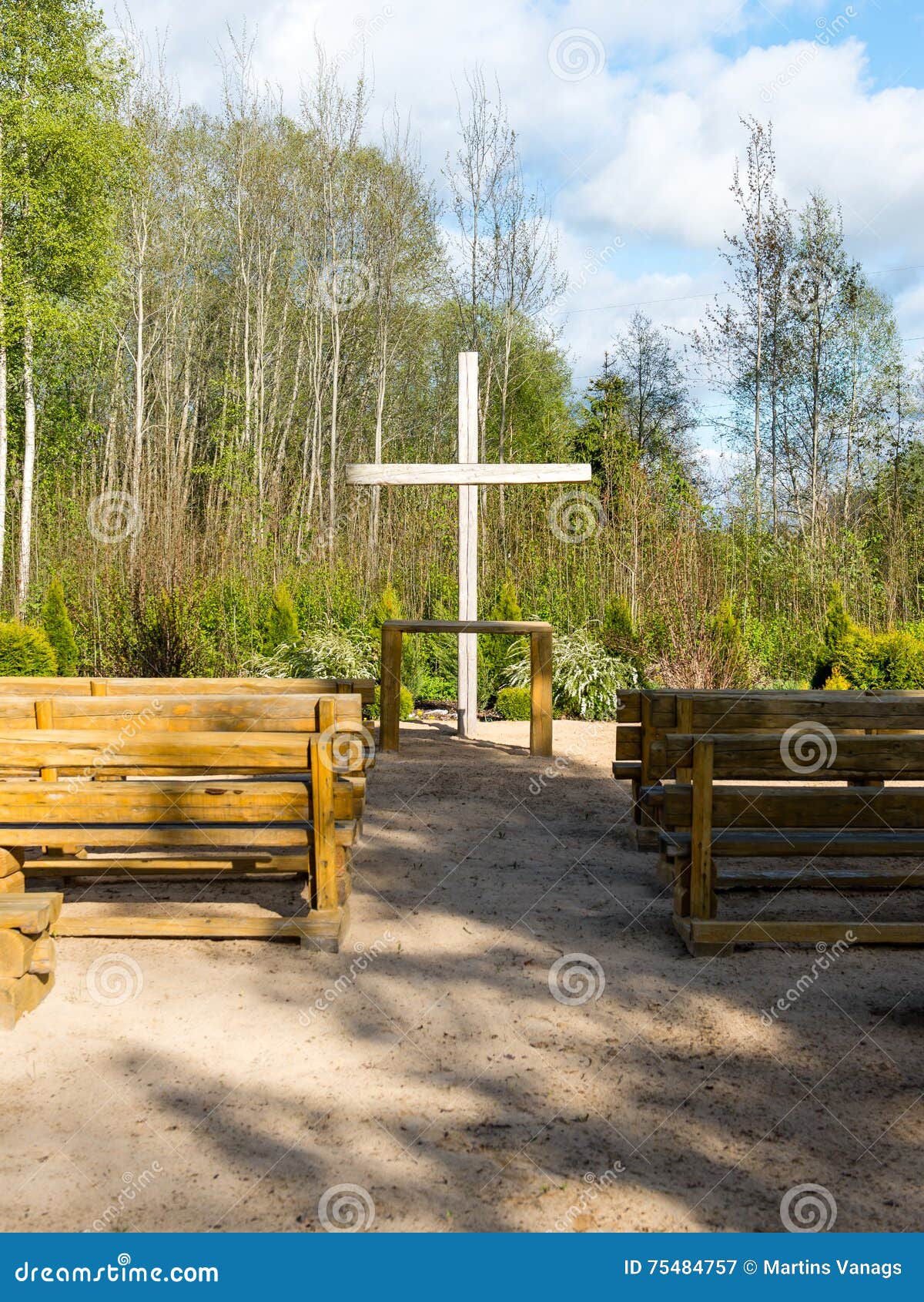 Open air church in latvia stock image. Image of church - 75484757