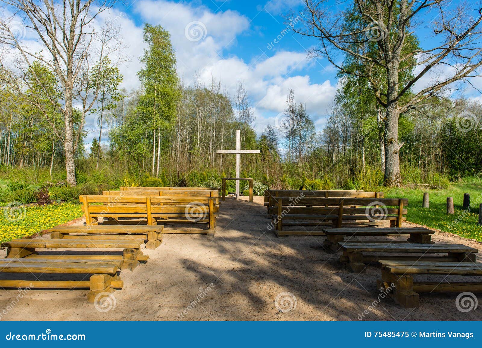 Open air church in latvia stock image. Image of brown - 75485475