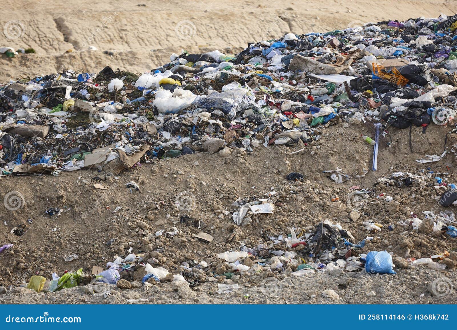 Open Air Garbage Dump. Plastic Waste Pollution. Global Warming ...