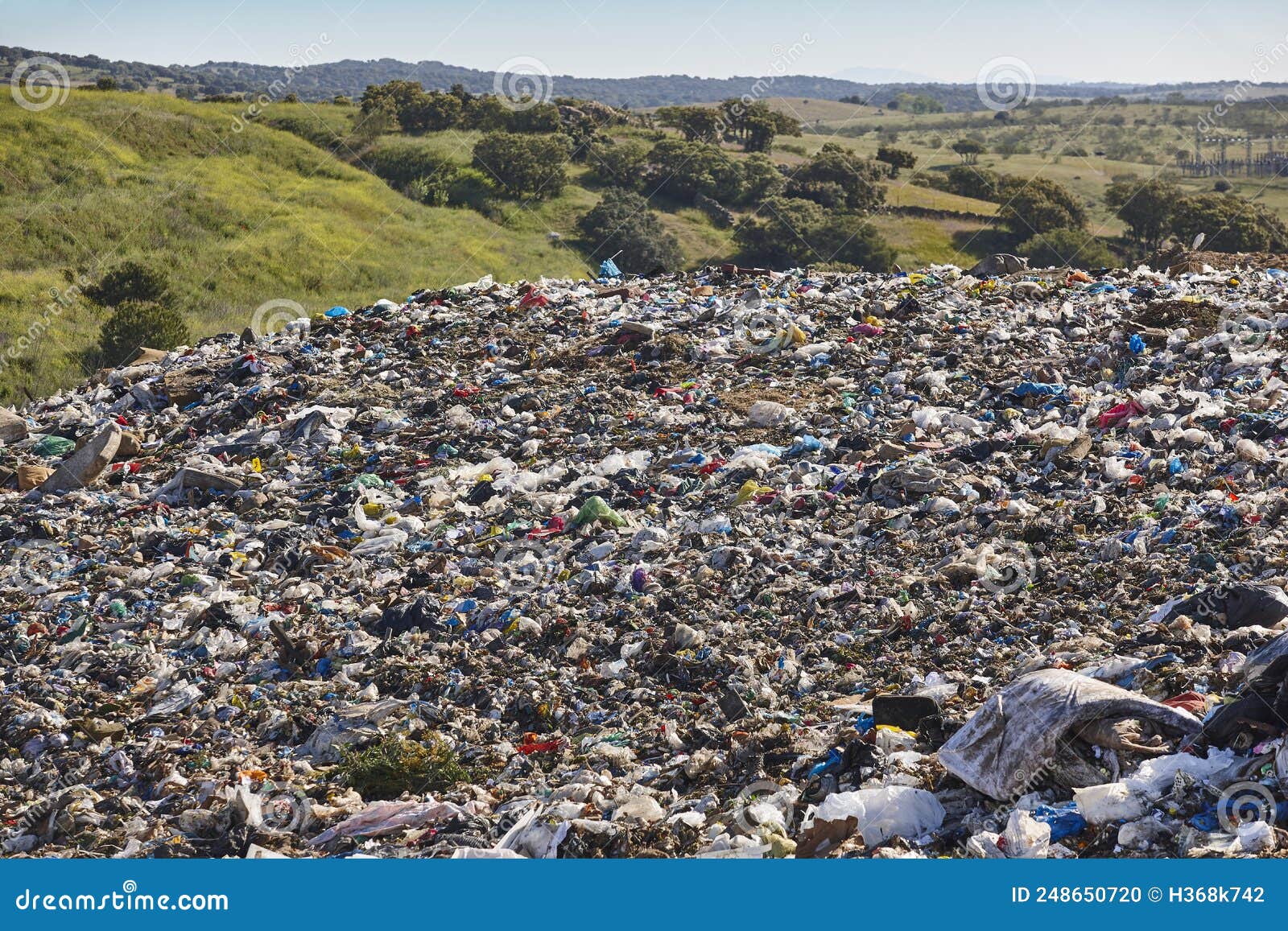 Open Air Garbage Dump. Plastic Waste Pollution. Global Warming. Climate ...