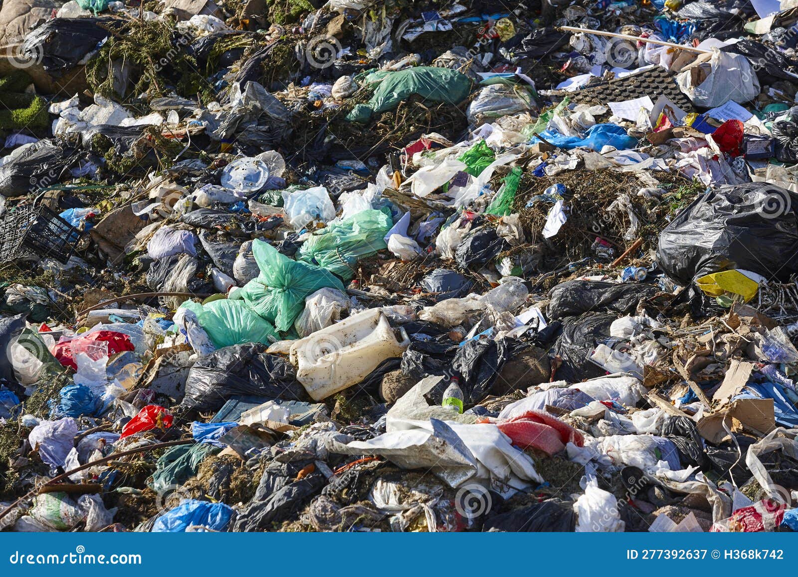 Open Air Garbage Dump. Plastic Waste Pollution. Global Warming. Climate ...