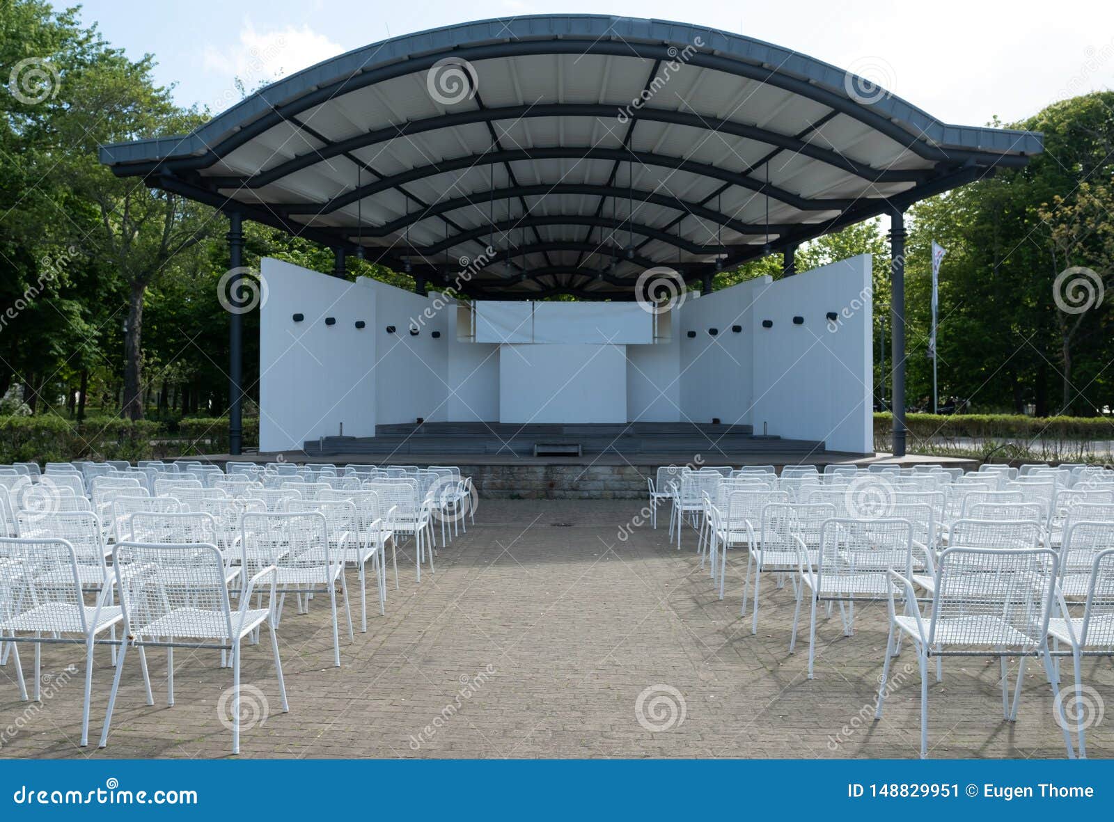 Open-air hall stock image. Image of empty, seats, gazebo - 148829951