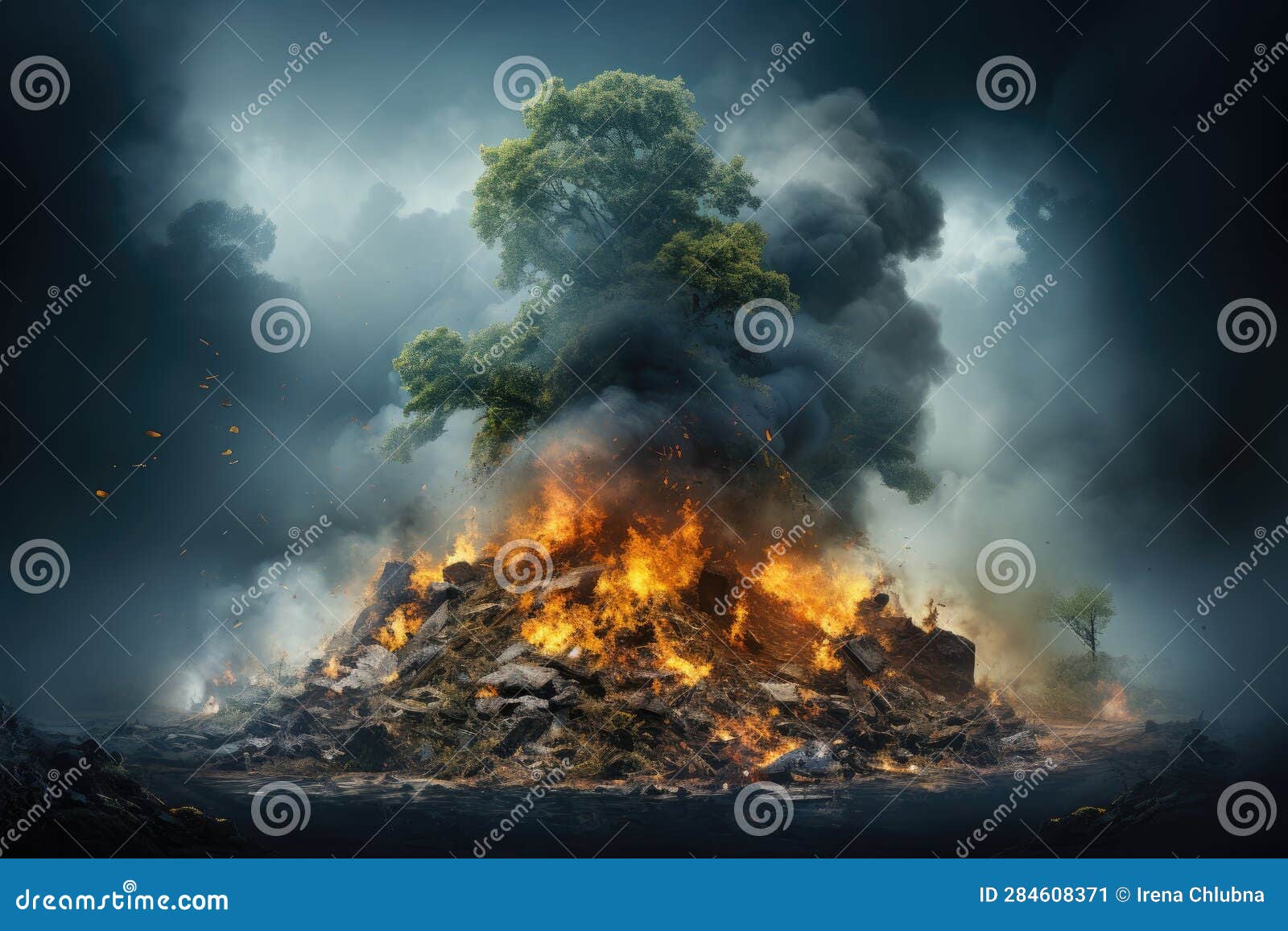 Open Air Incineration of Garbage Causing Environmental Pollution ...