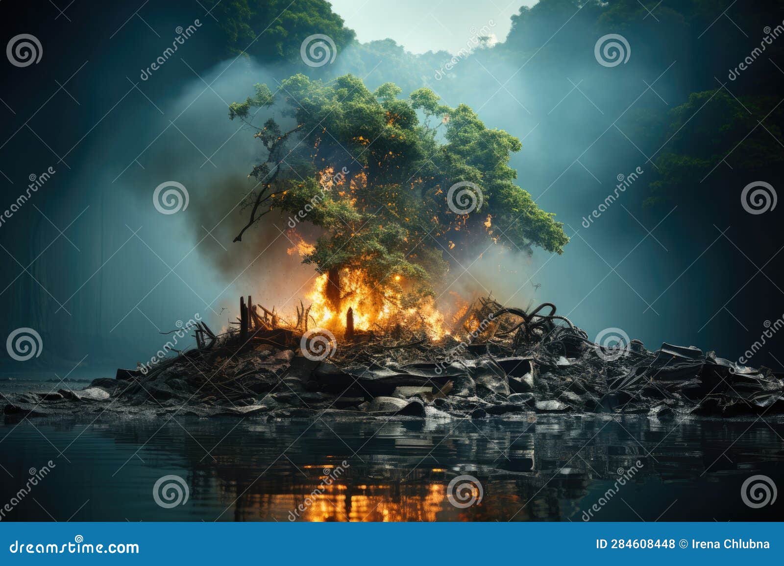 Open Air Incineration of Garbage Causing Environmental Pollution ...