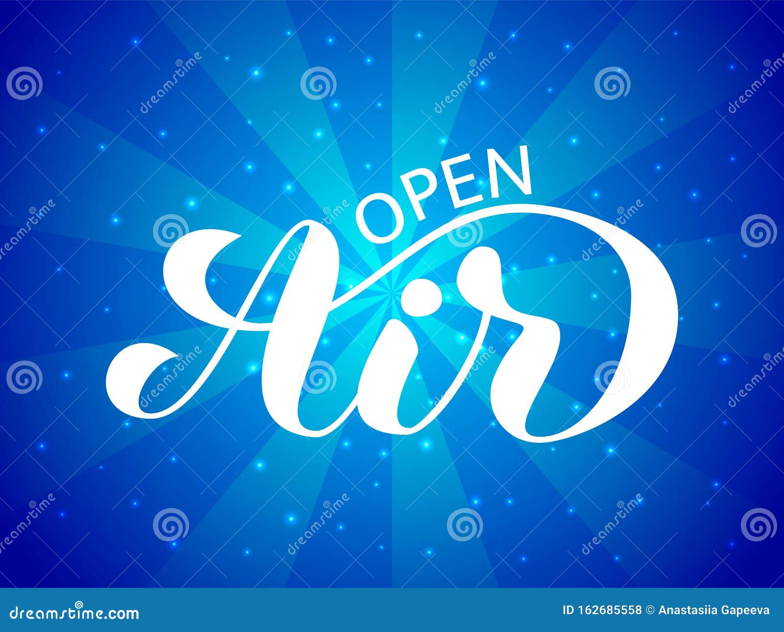 Open Air Lettering. Vector Illustration for Poster Stock Illustration ...
