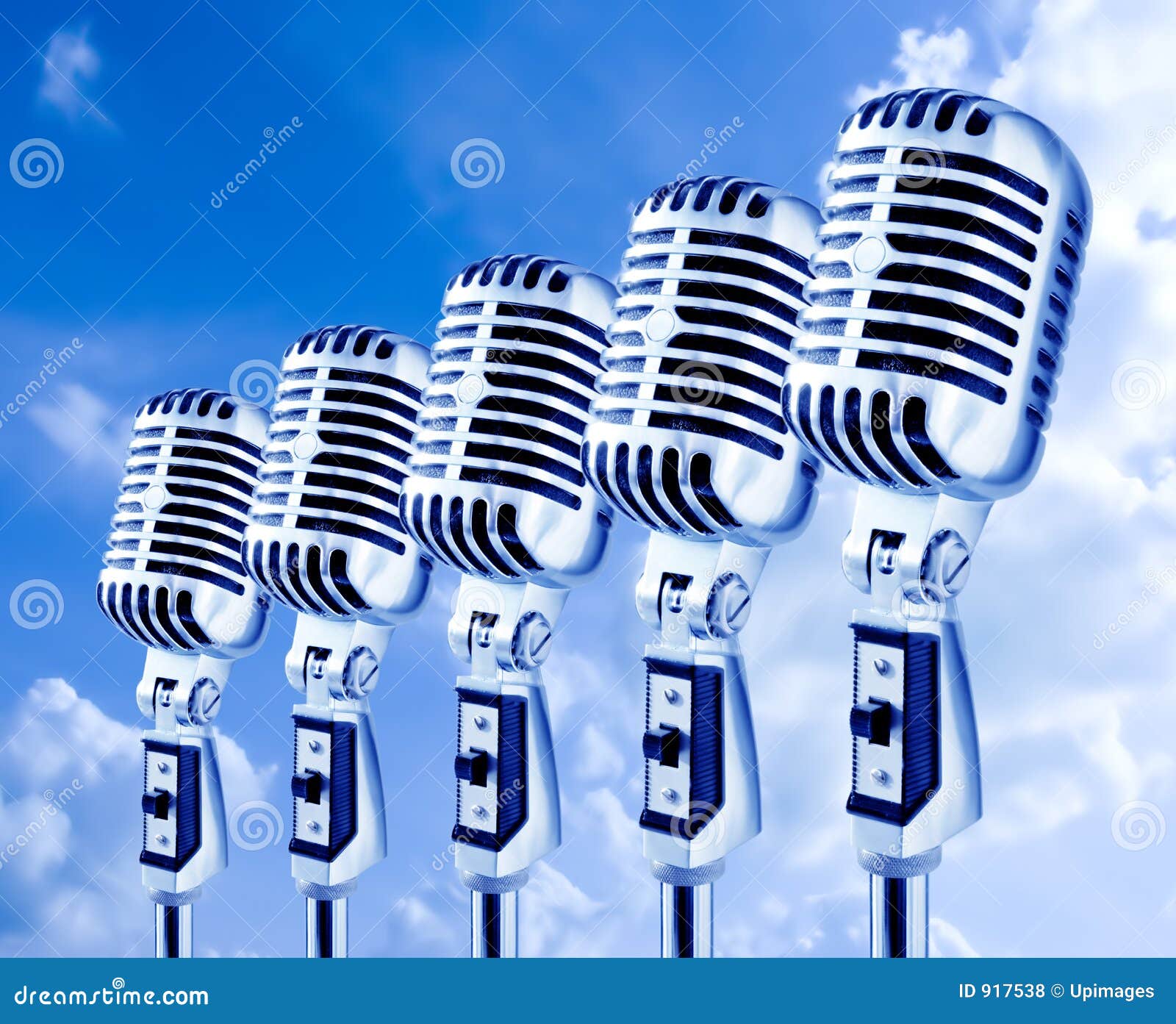 Vintage Mics Trio Microphone Rock Roll Singing Group Band Sing Song ...