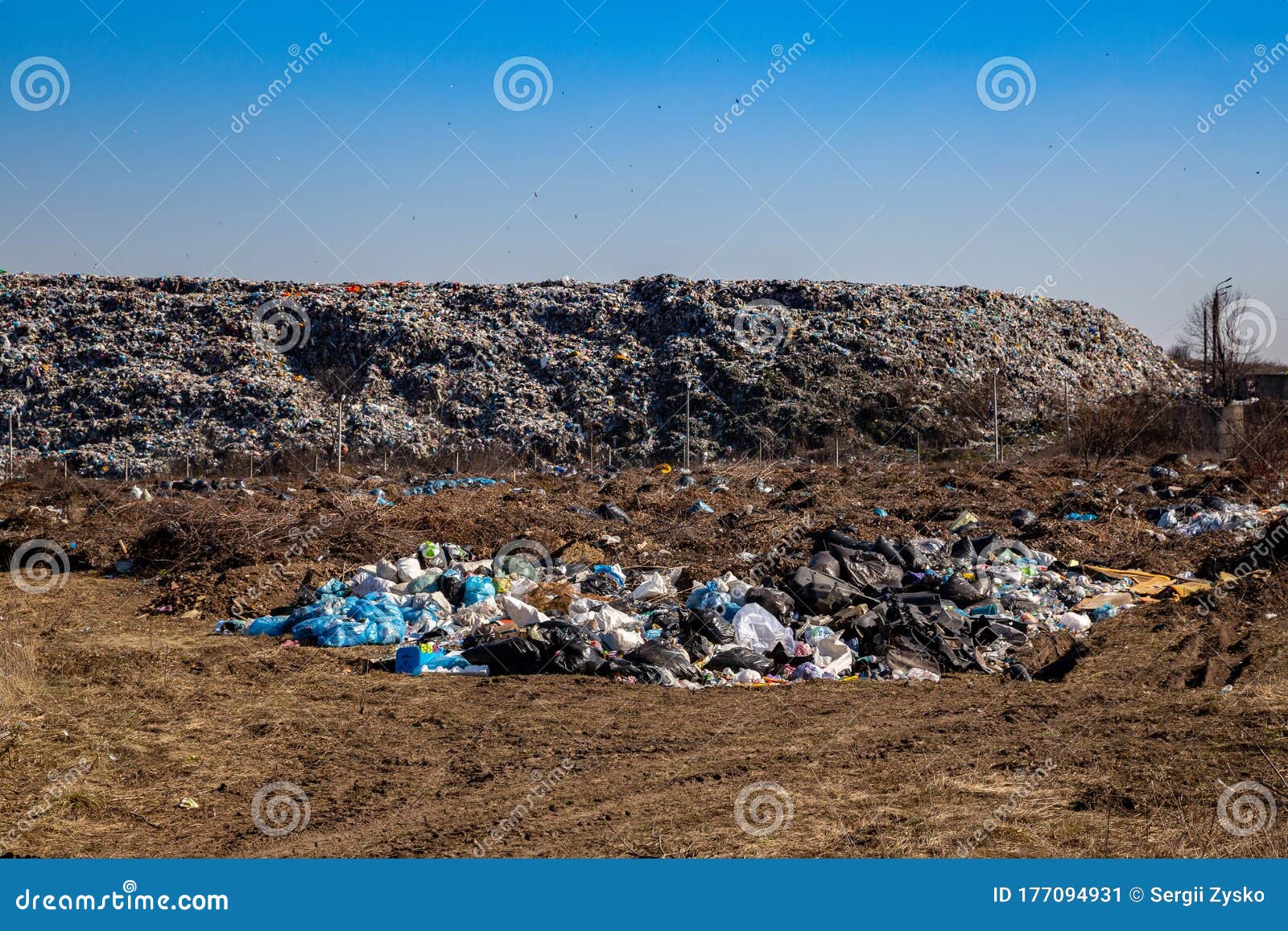 Open-air Municipal Landfill. Garbage Discharge Stock Image - Image of ...