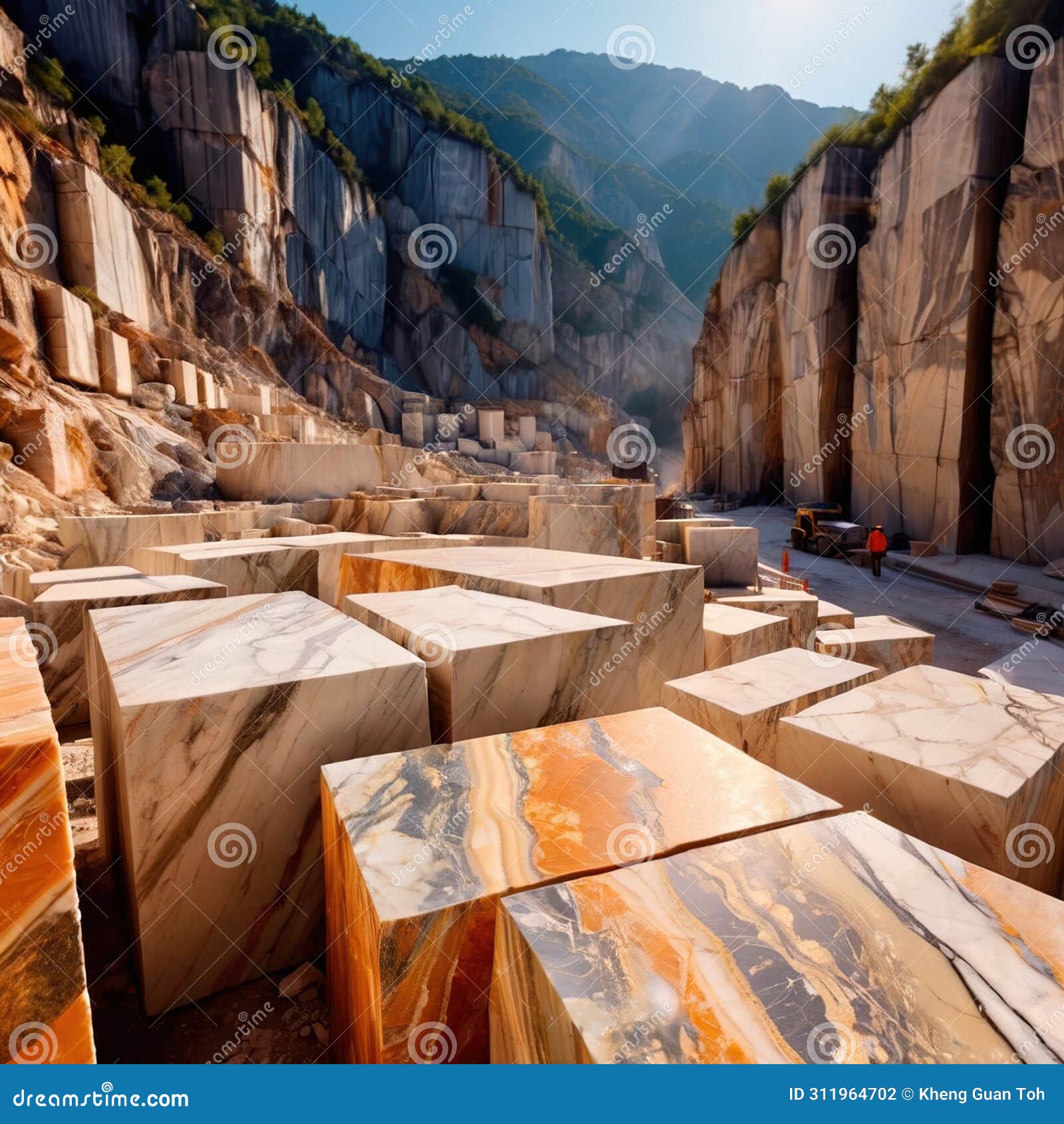 Open Air Quarry Mine with Cut Rocks for Mining and Construction Stock ...