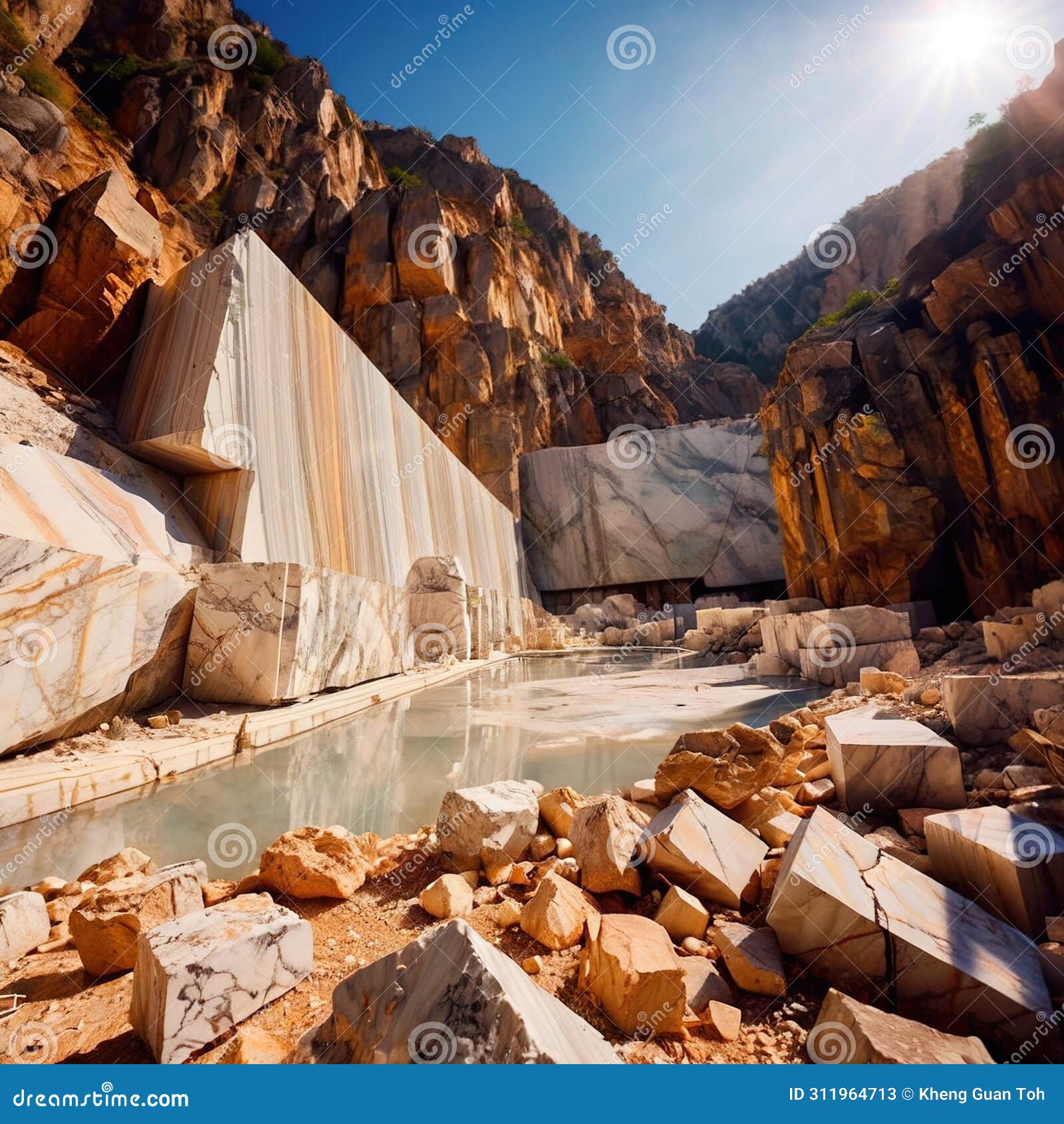 Open Air Quarry Mine with Cut Rocks for Mining and Construction Stock ...