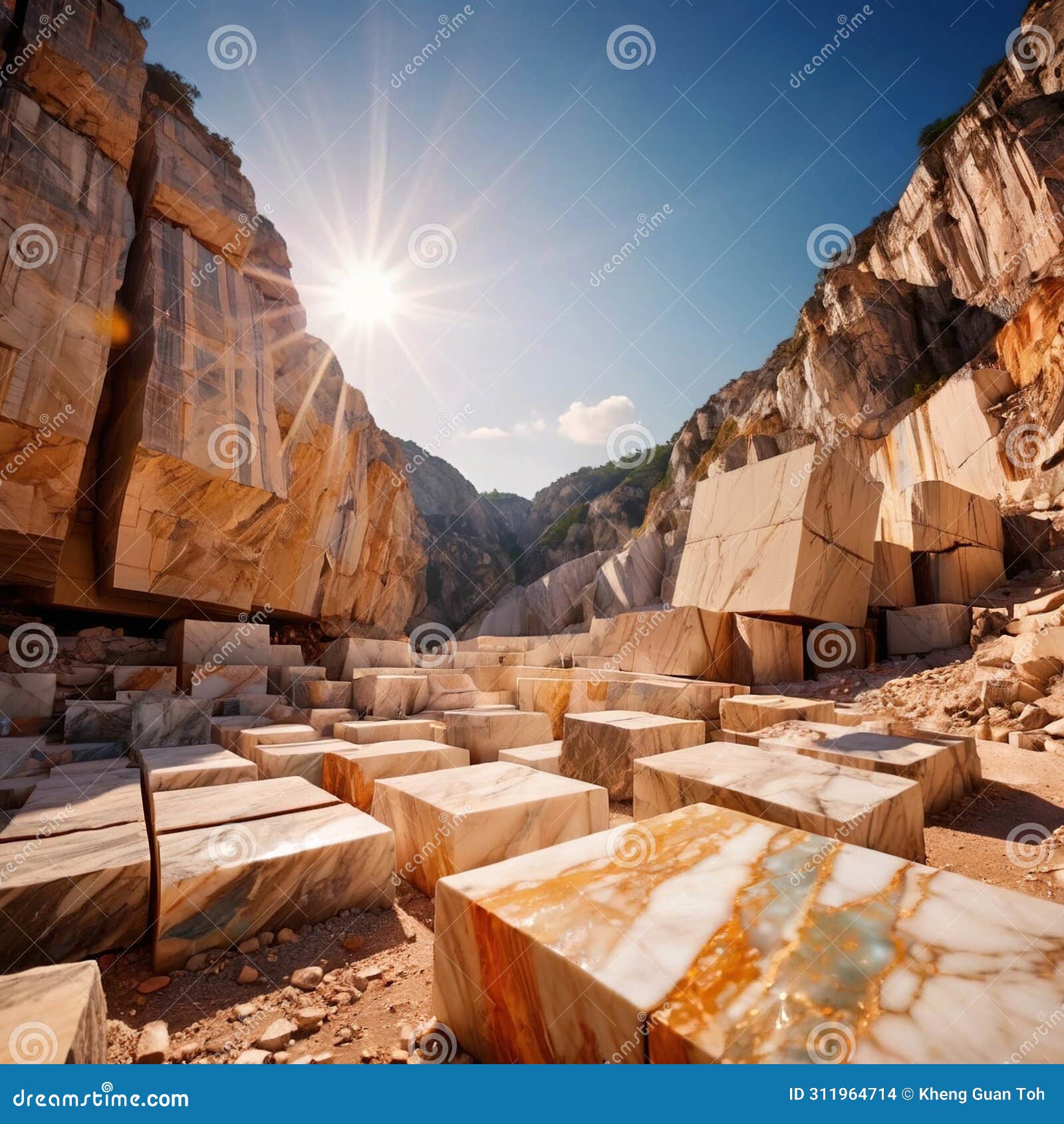Open Air Quarry Mine with Cut Rocks for Mining and Construction Stock ...